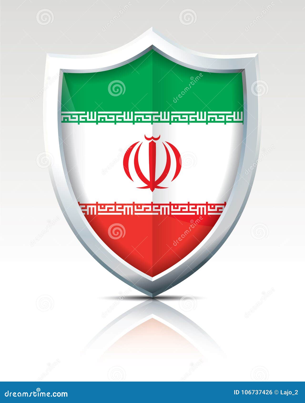 Shield with Flag of Iran stock vector. Illustration of asia - 106737426