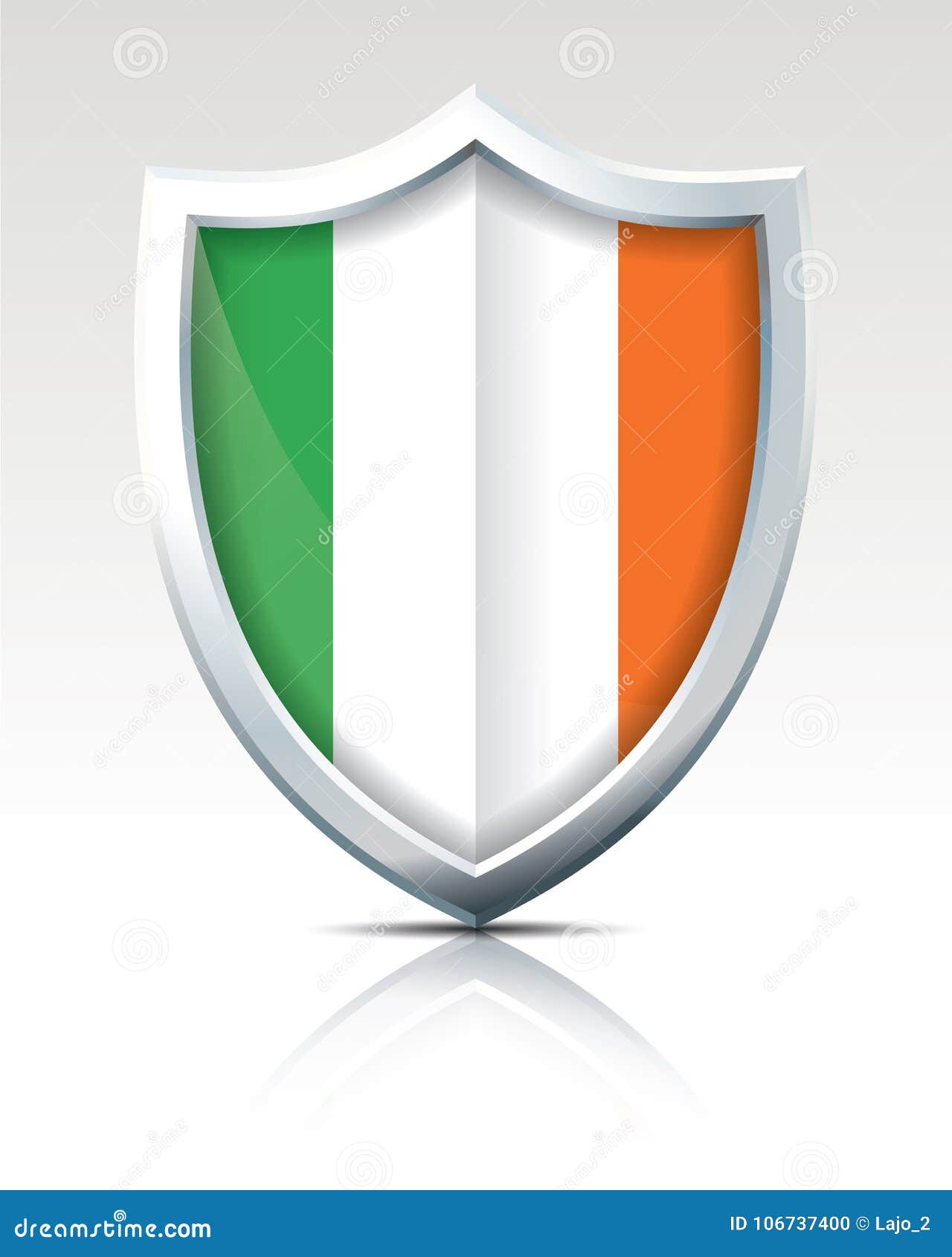 Shield with Flag of Ireland Stock Vector - Illustration of english ...