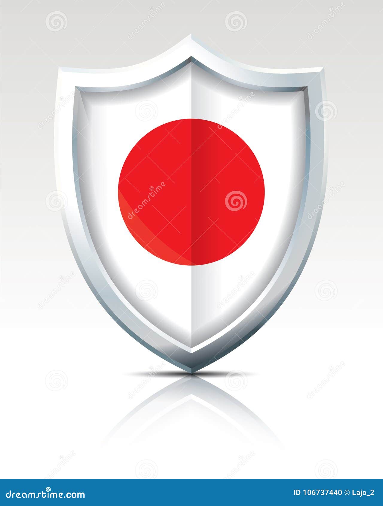 Shield with Flag of Japan stock vector. Illustration of nation - 106737440