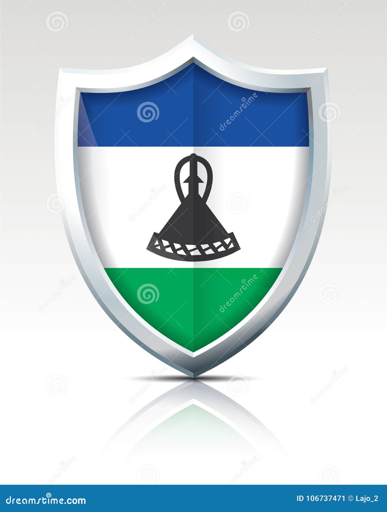 Shield with Flag of Lesotho Stock Vector - Illustration of coat ...