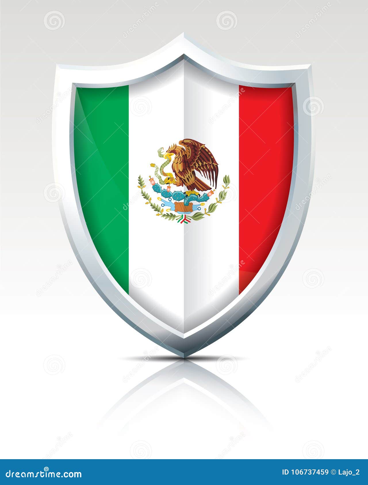 Shield with Flag of Mexico stock vector. Illustration of isolated ...