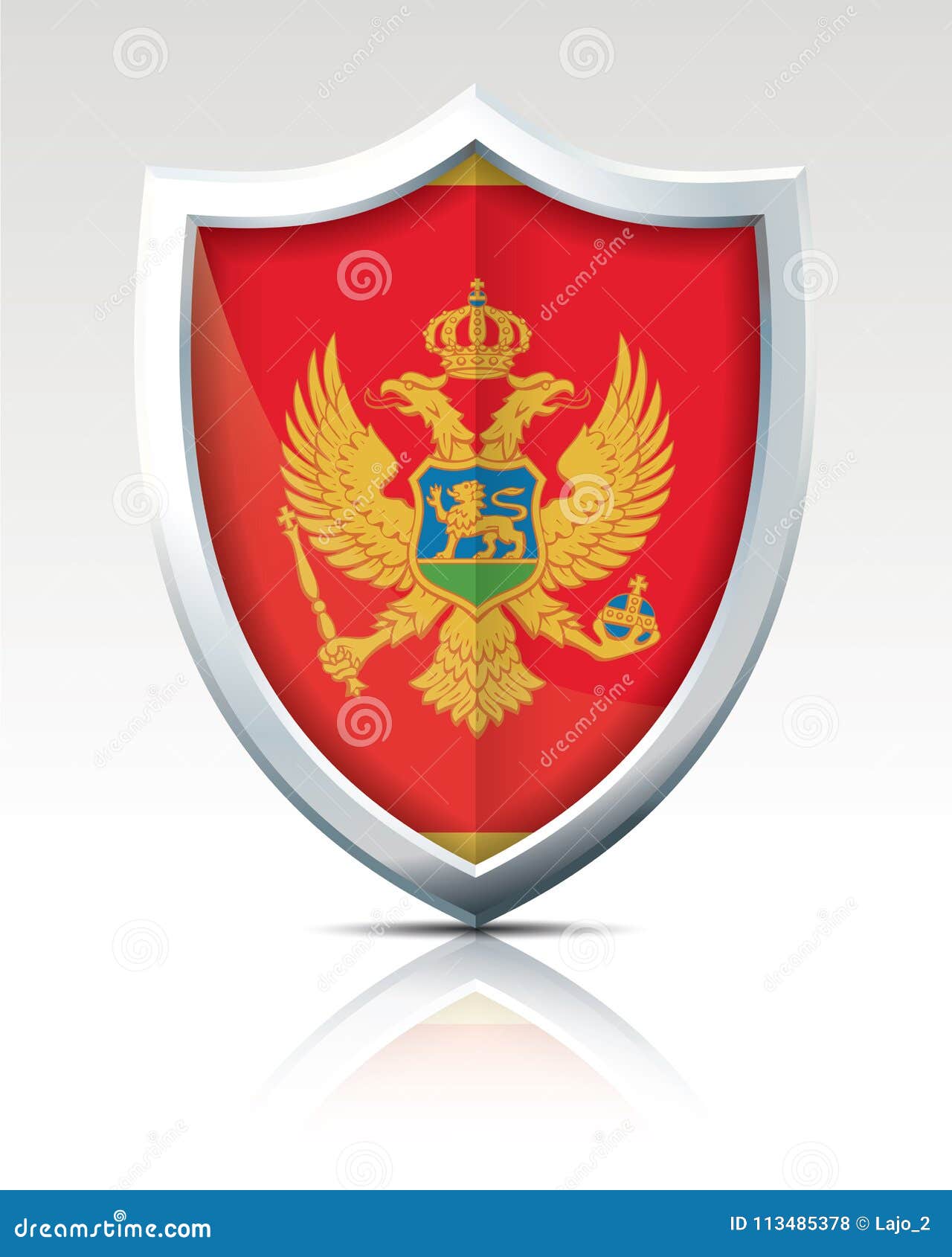 Shield with Flag of Montenegro Stock Vector - Illustration of icon ...