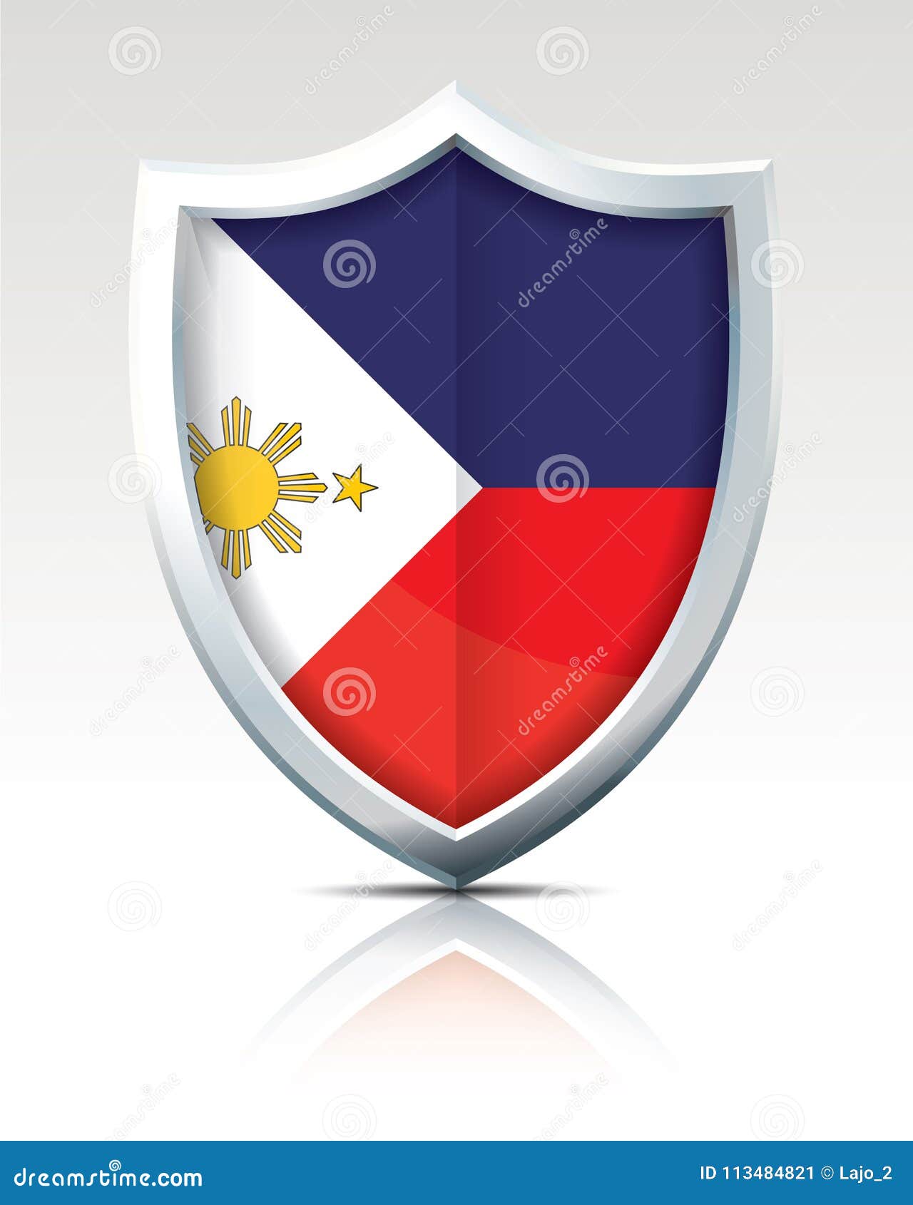 Shield with Flag of Philippines Stock Vector - Illustration of outline ...