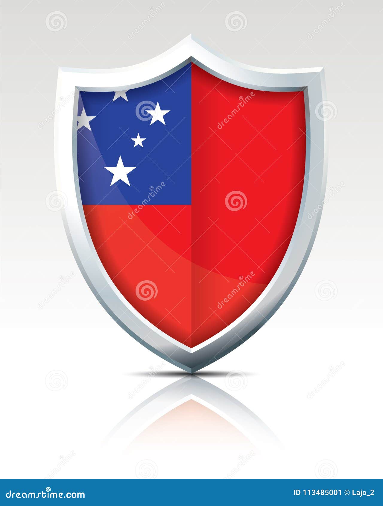 Shield with Flag of Samoa stock vector. Illustration of samoa - 113485001