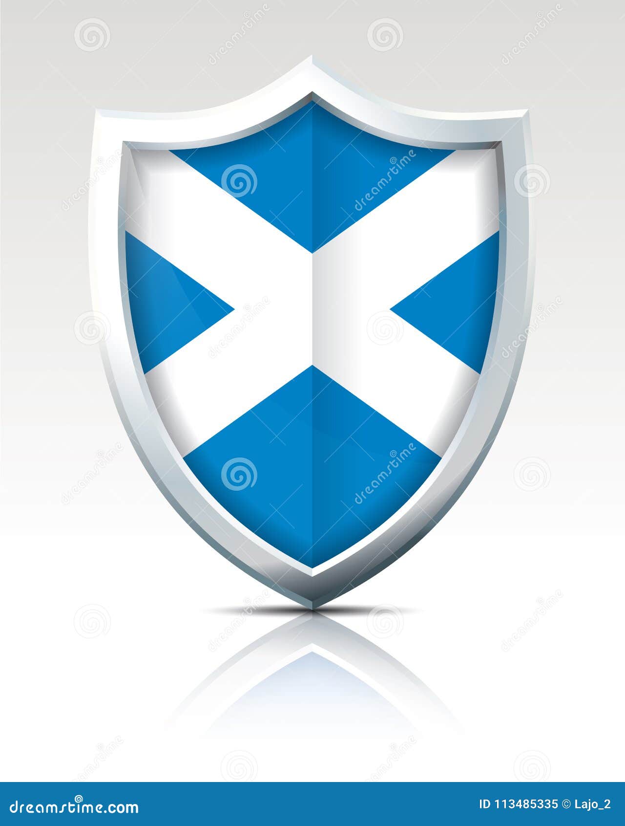 Shield with Flag of Scotland Stock Vector - Illustration of blue, land ...