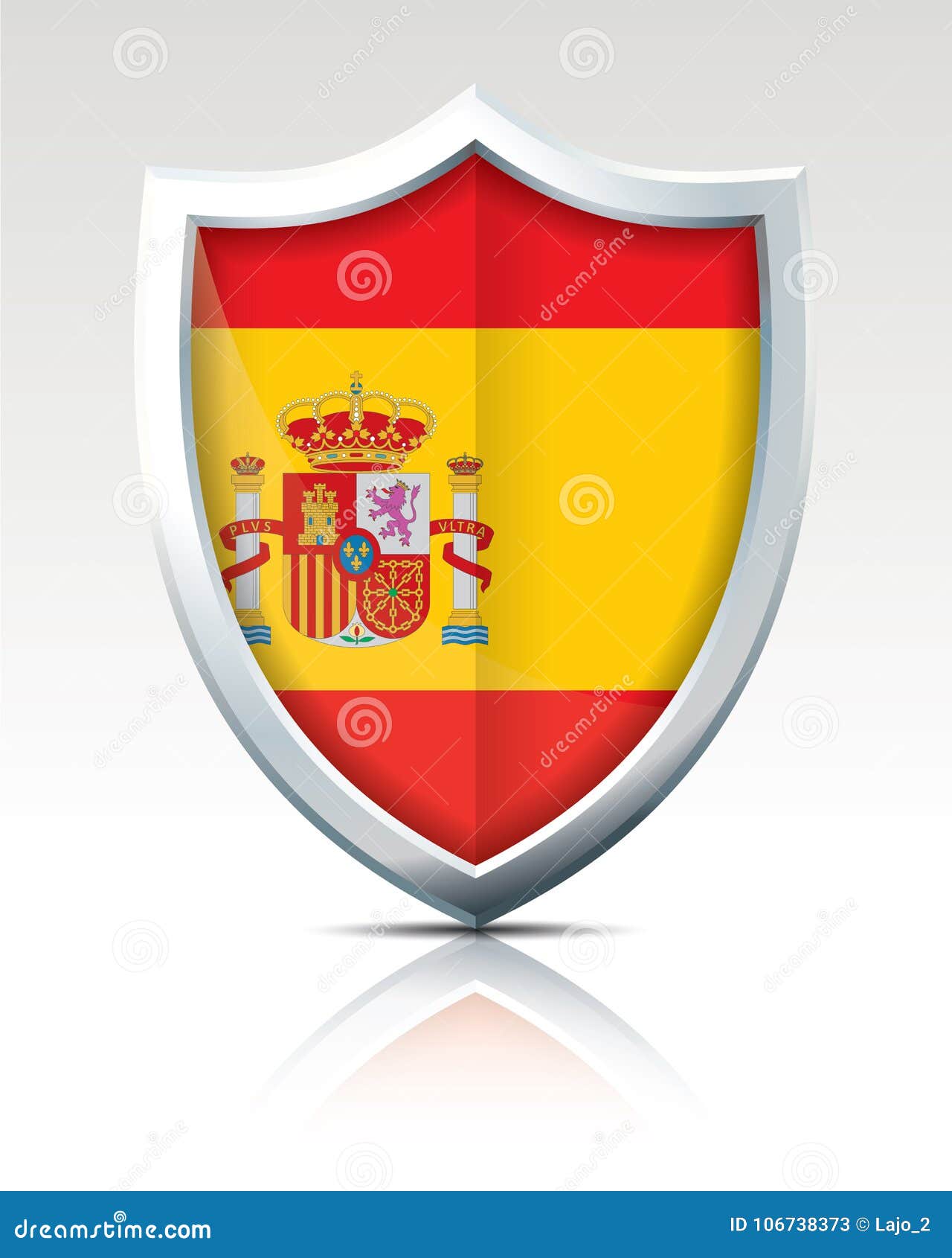 Shield with Flag of Spain stock vector. Illustration of abstract ...