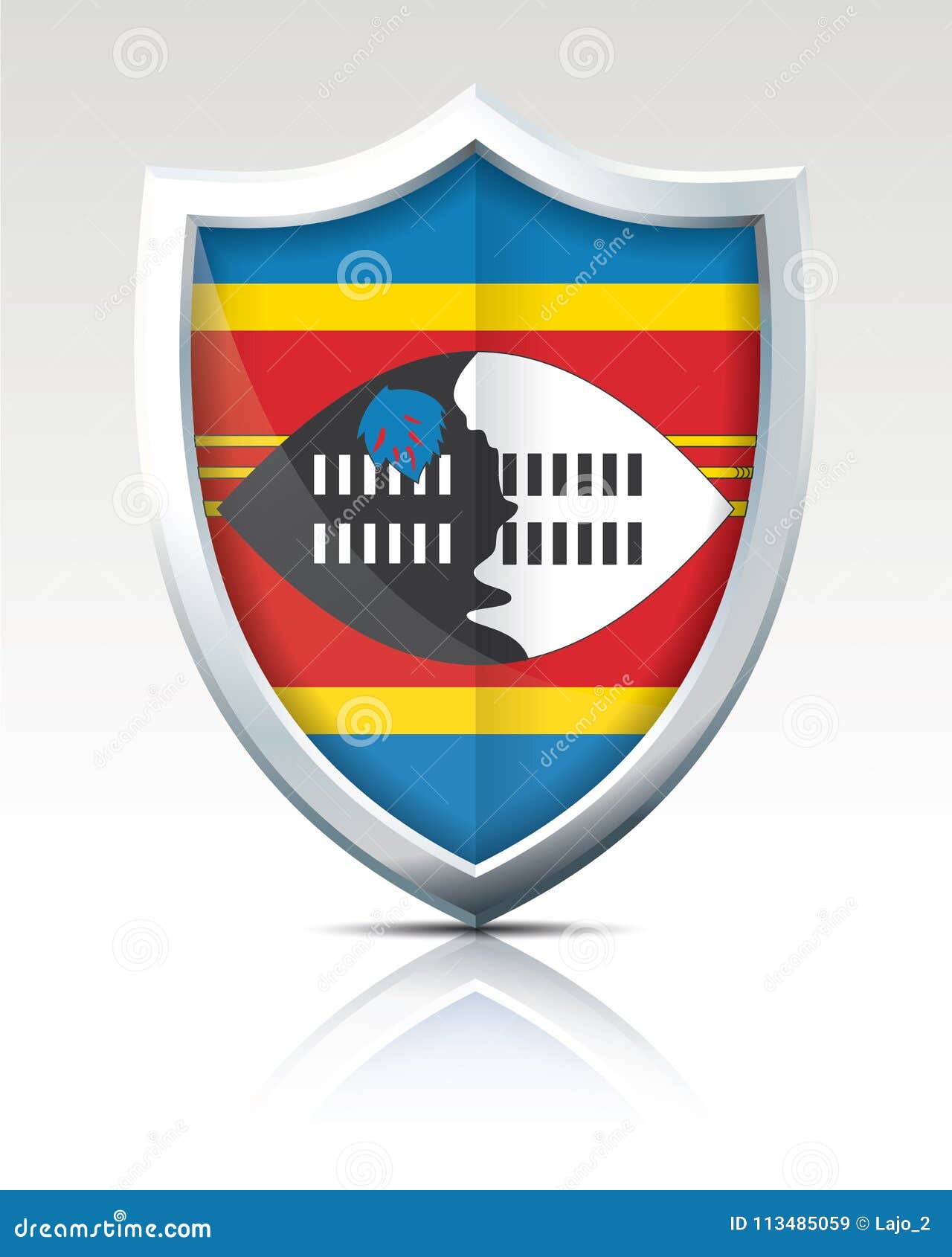 Shield with Flag of Swaziland Stock Vector - Illustration of element ...