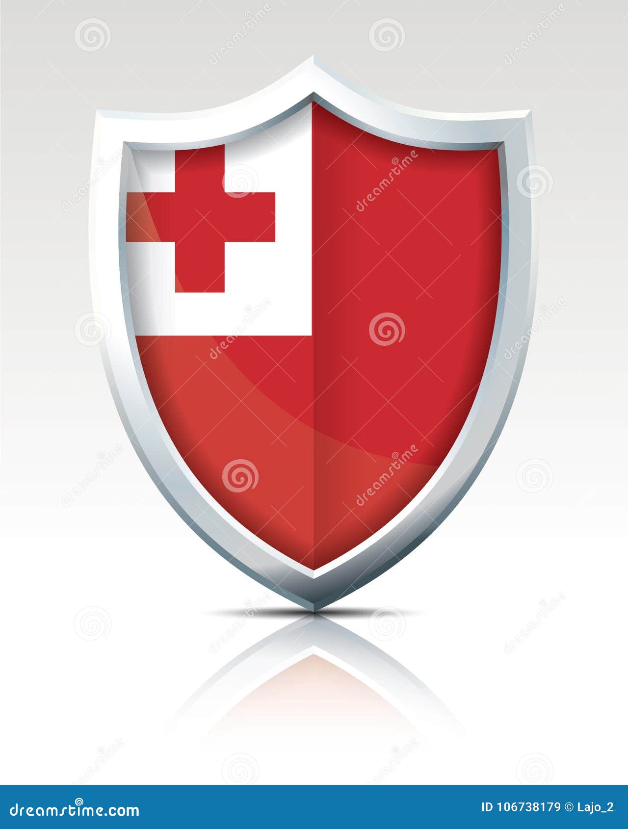 Shield with Flag of Tonga stock vector. Illustration of kingdom - 106738179