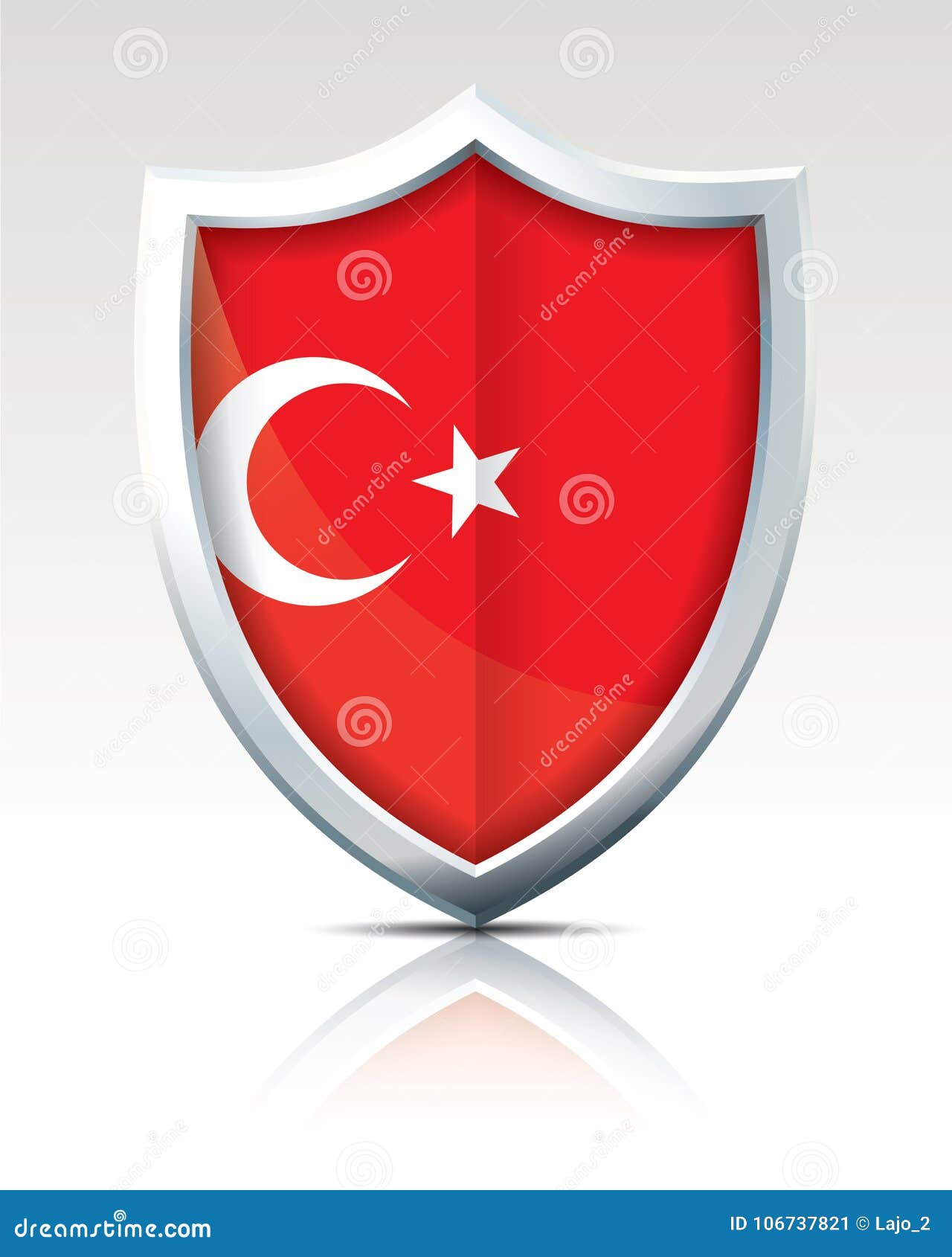 Shield with Flag of Turkey stock vector. Illustration of retro - 106737821