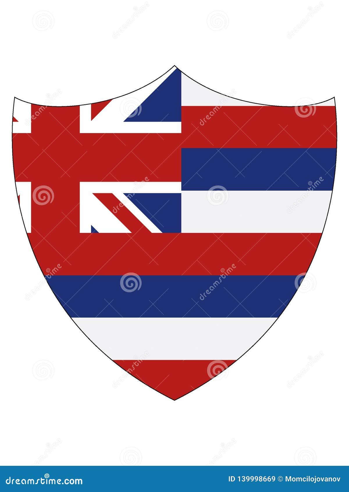 Shield Flag of USA State of Hawaii Stock Vector - Illustration of ...