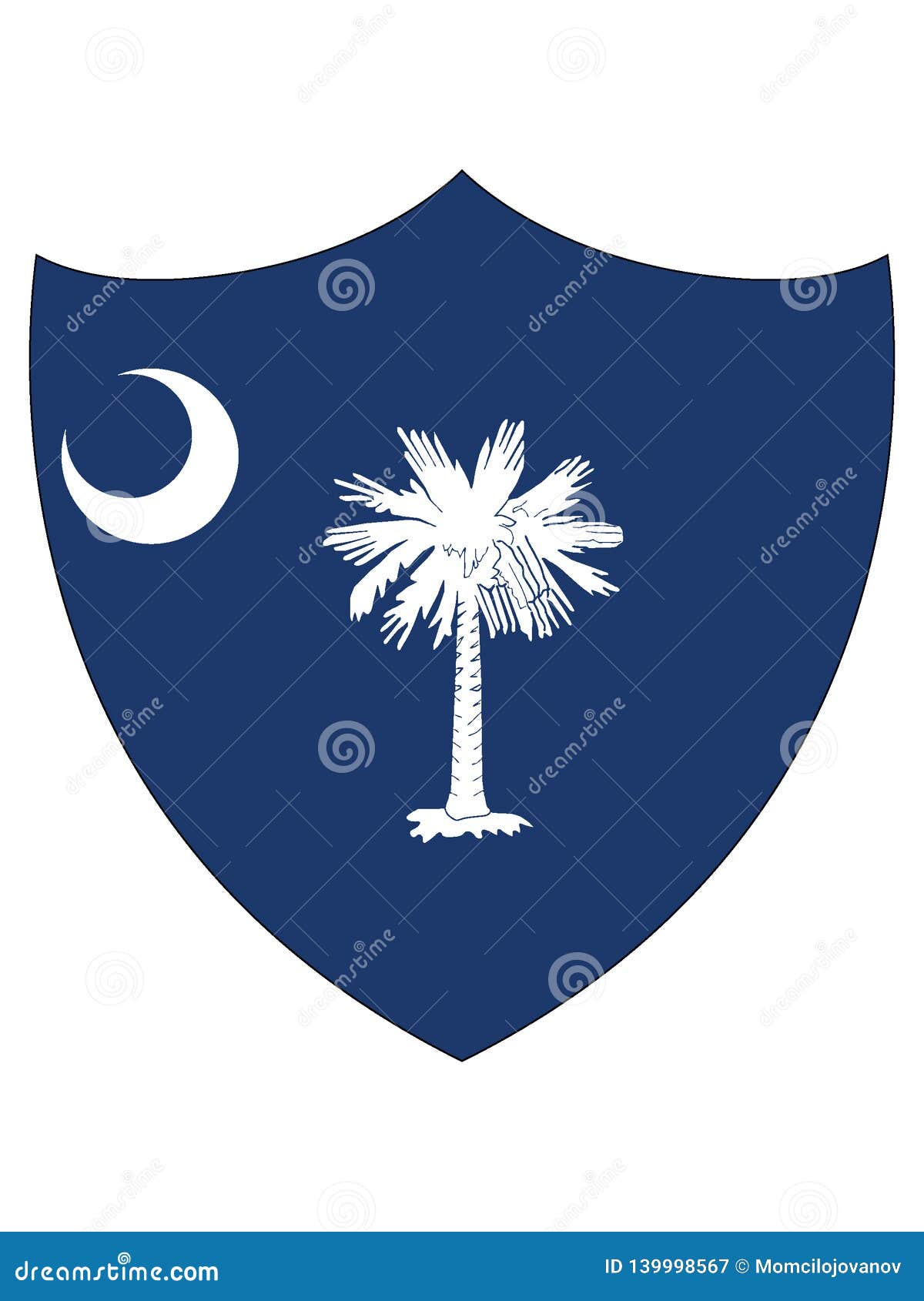 Shield Flag of USA State of South Carolina Stock Vector - Illustration ...