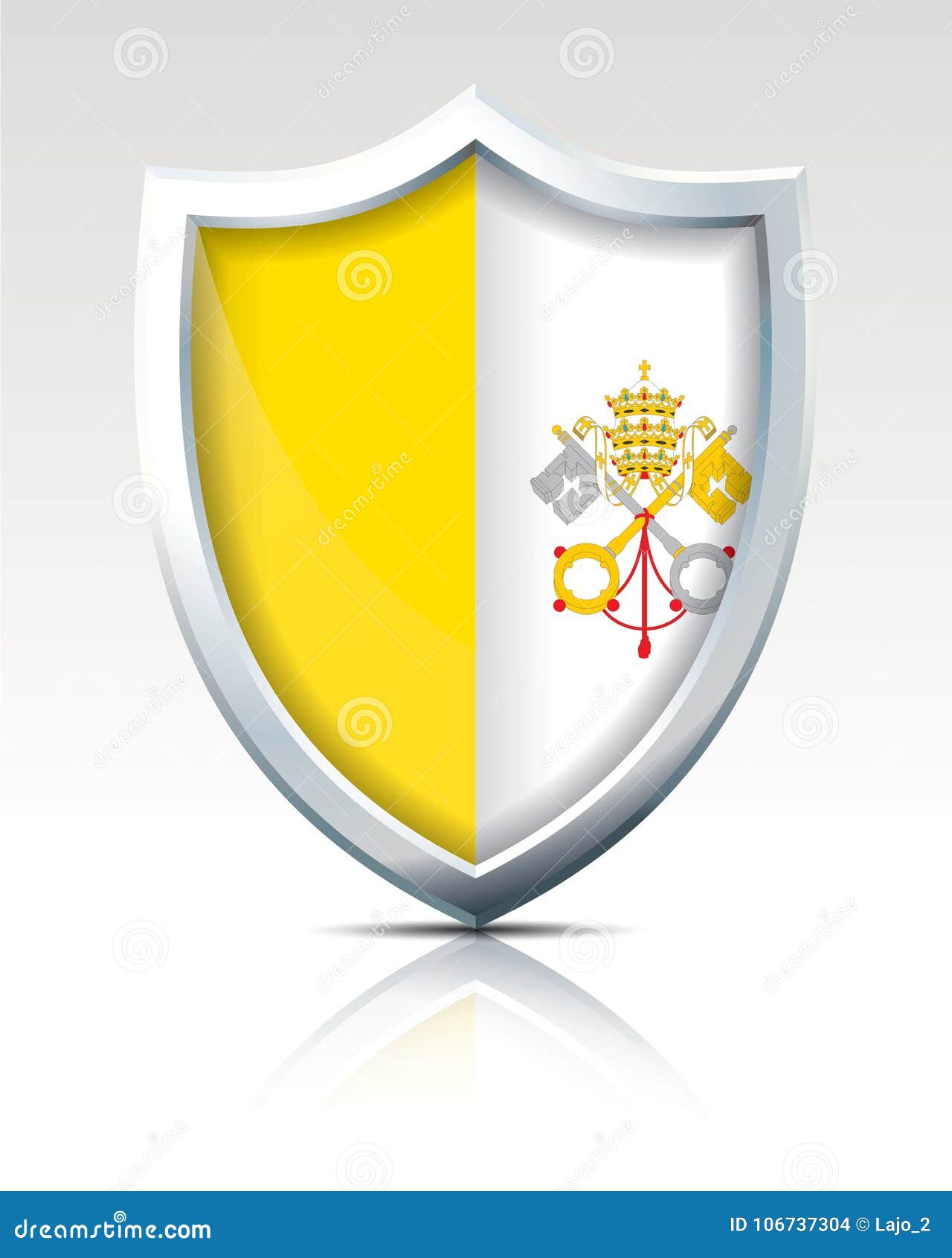 Shield with Flag of Vatican Stock Vector - Illustration of cutout ...
