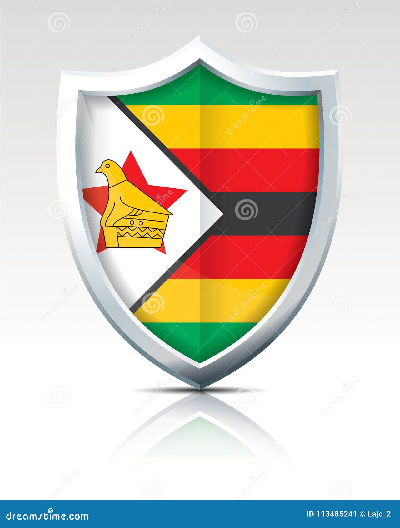 Shield with Flag of Zimbabwe Stock Vector - Illustration of figure ...