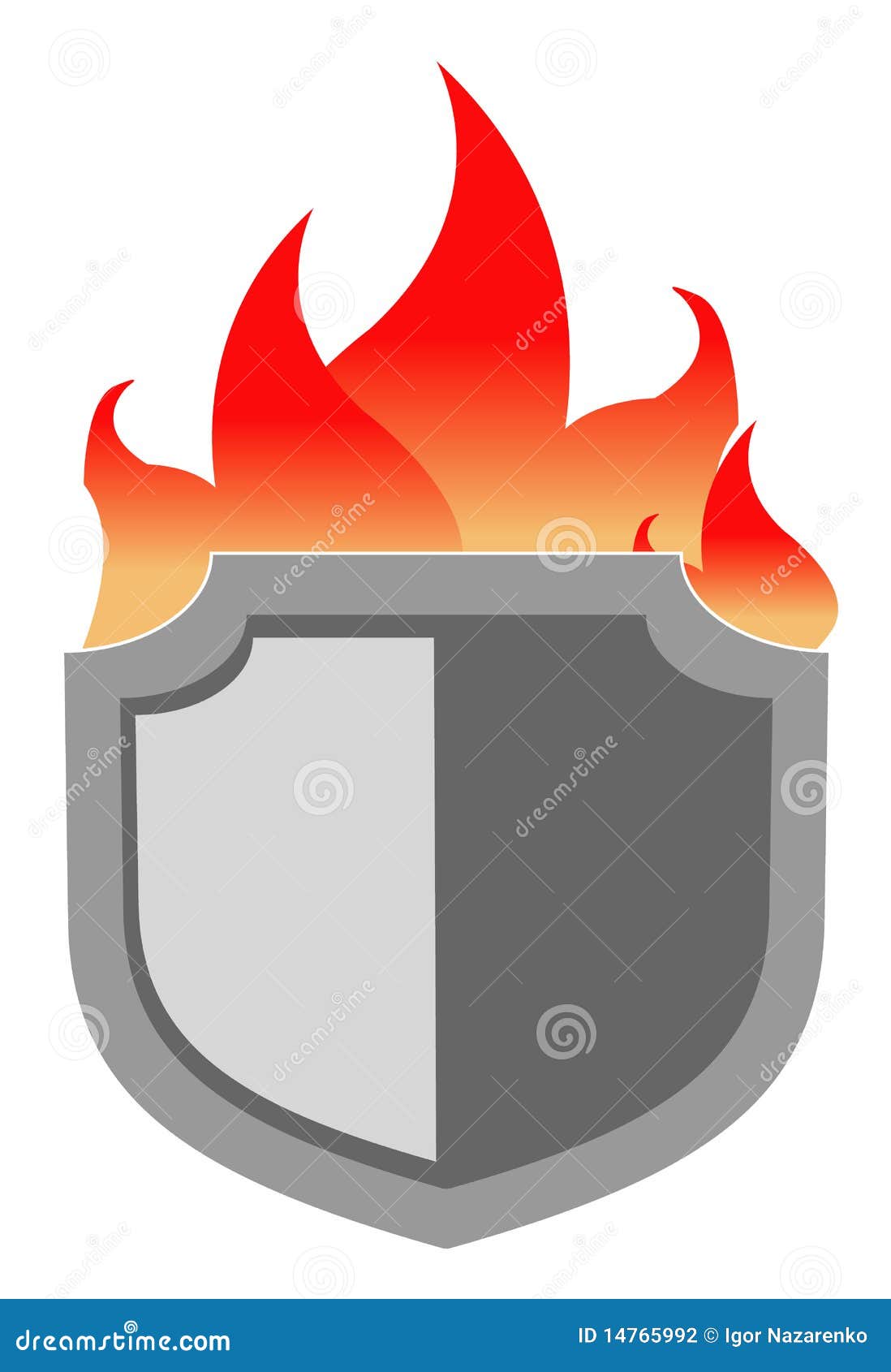 Shield with flames stock vector. Illustration of isolated - 14765992