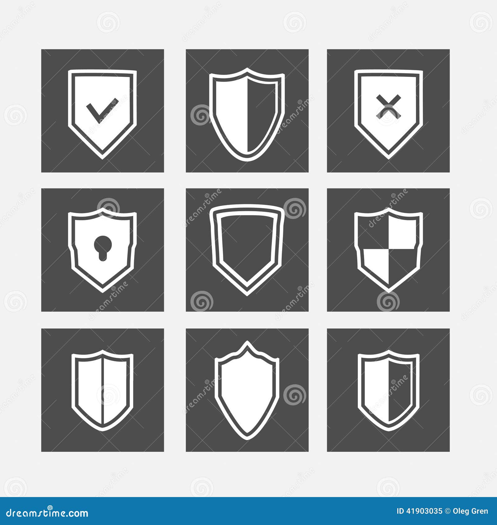 Shield Flat Icons Set Stock Vector Illustration Of Coat 41903035