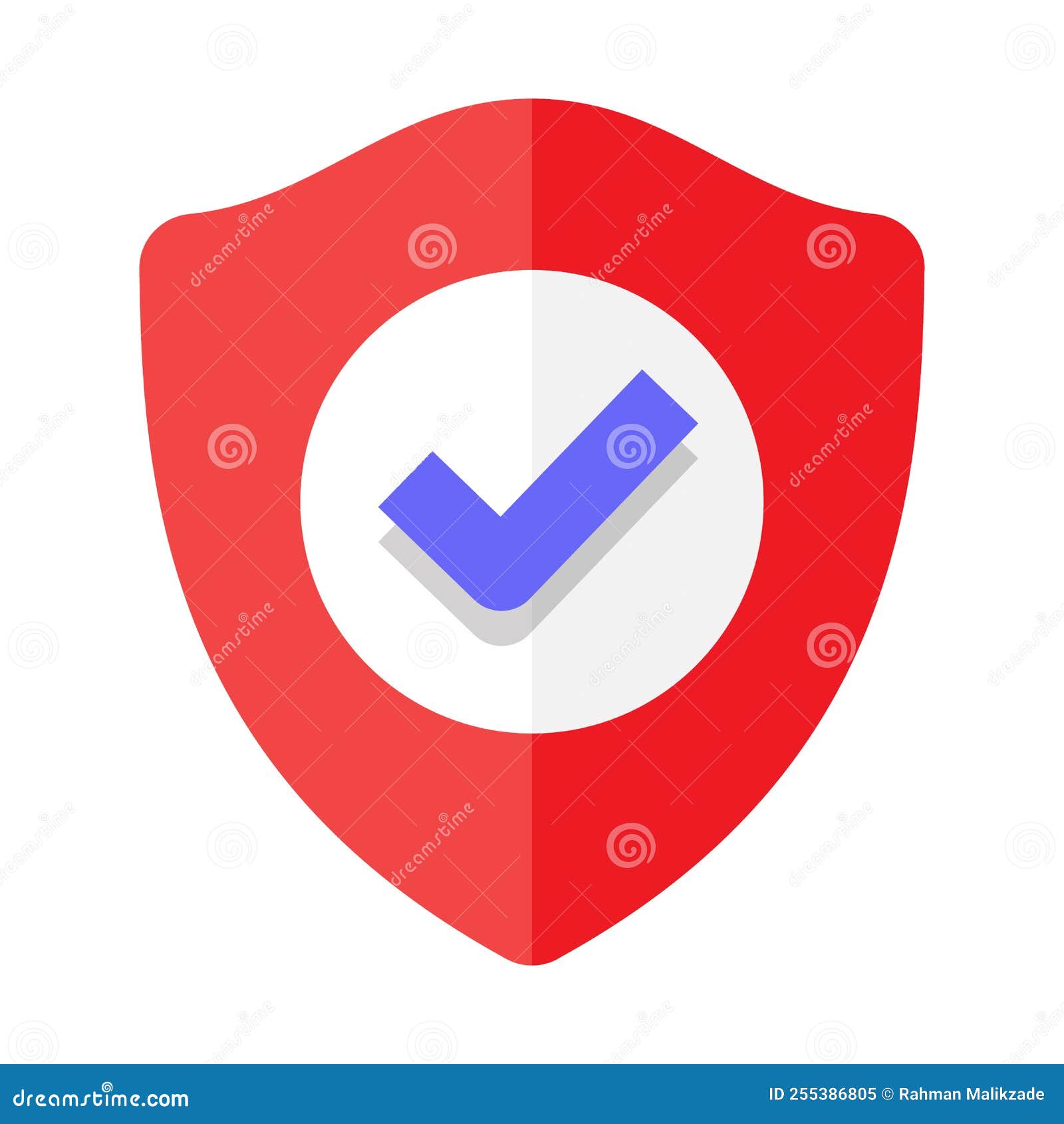 Shield Flat Style with Check Mark Icon. Security Shield Vector ...
