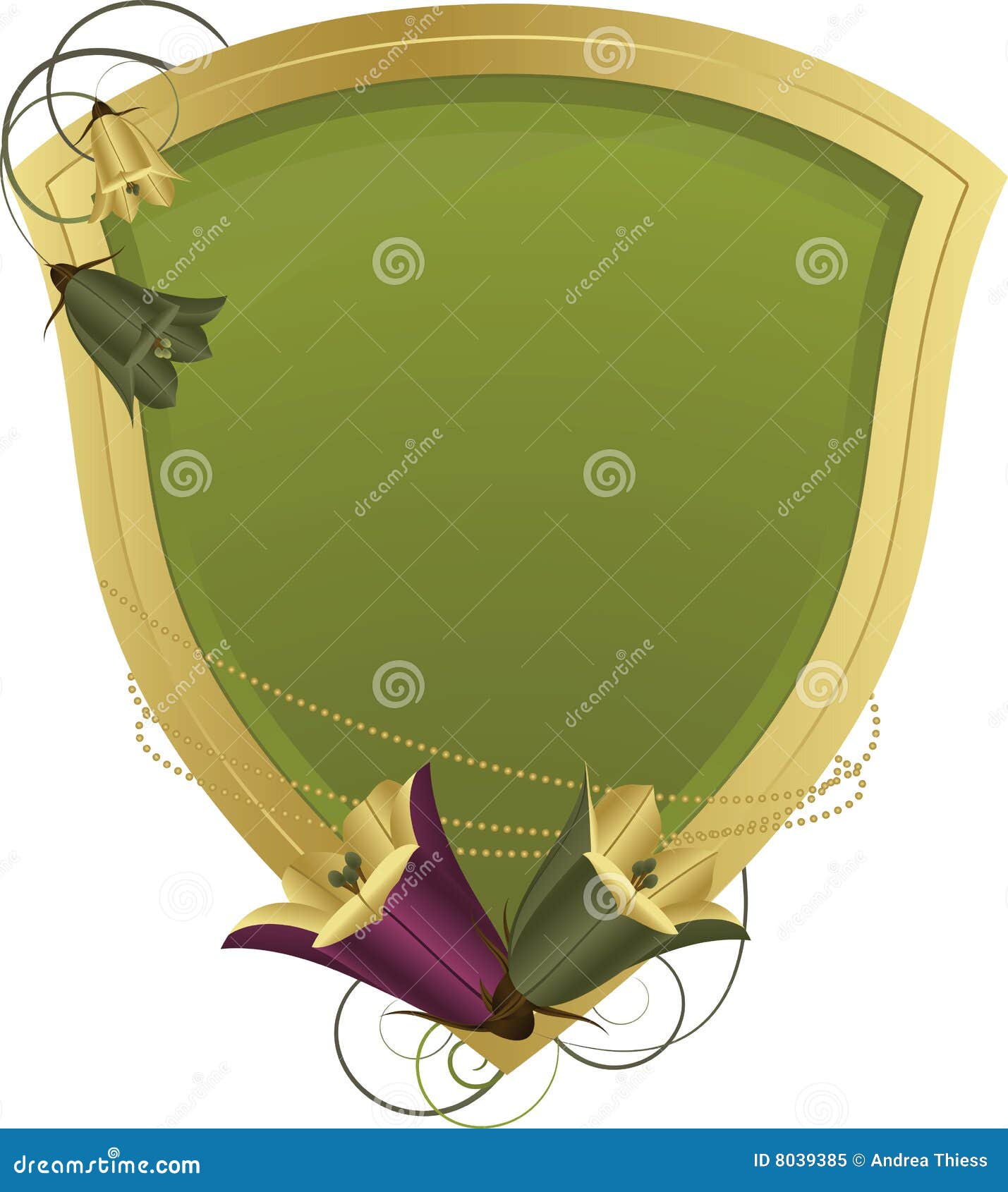 Shield with Floral Ornaments Stock Vector - Illustration of noble ...