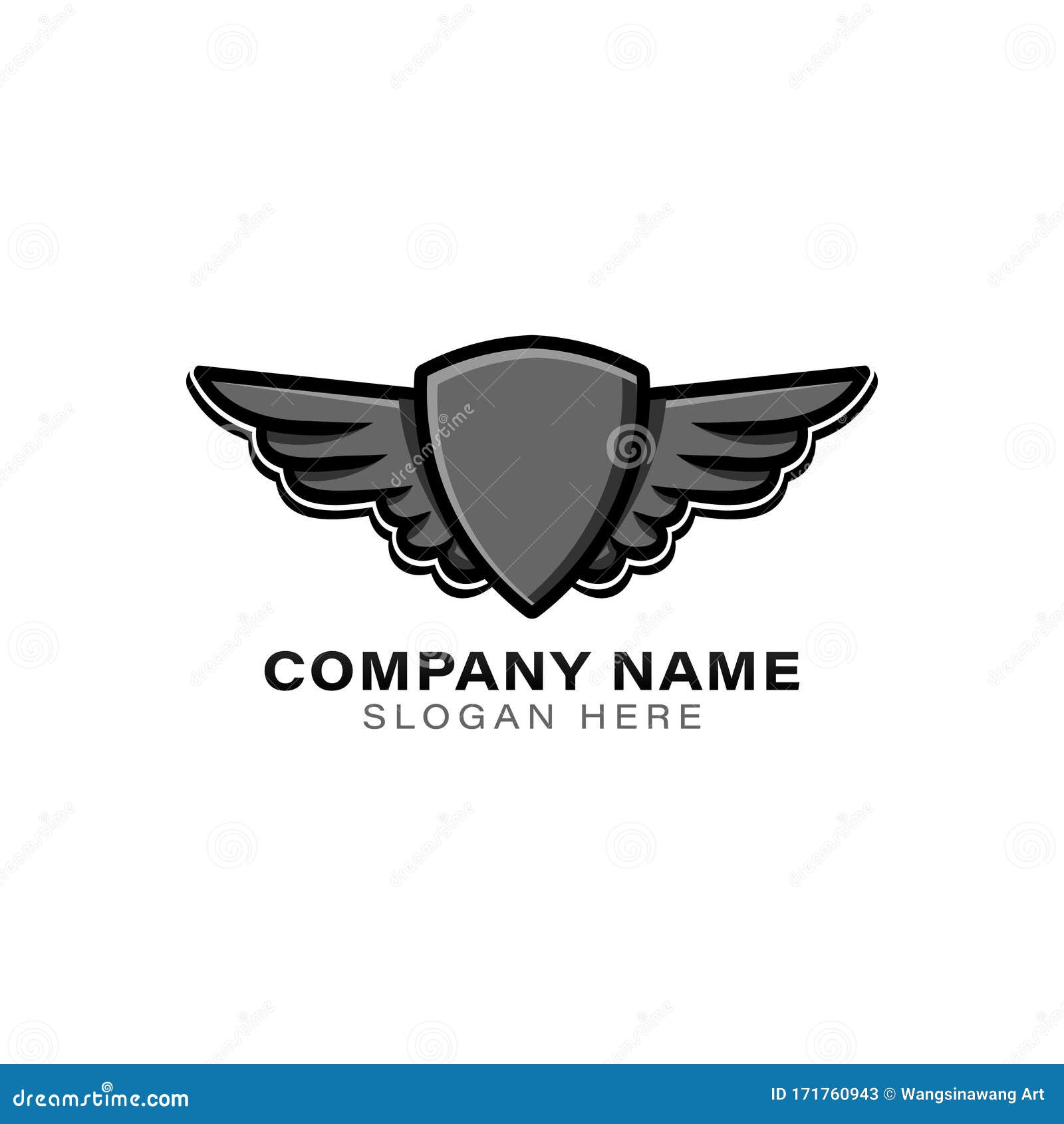 Shield and Flying Wing Logo Ideas. Inspiration Logo Design. Template ...
