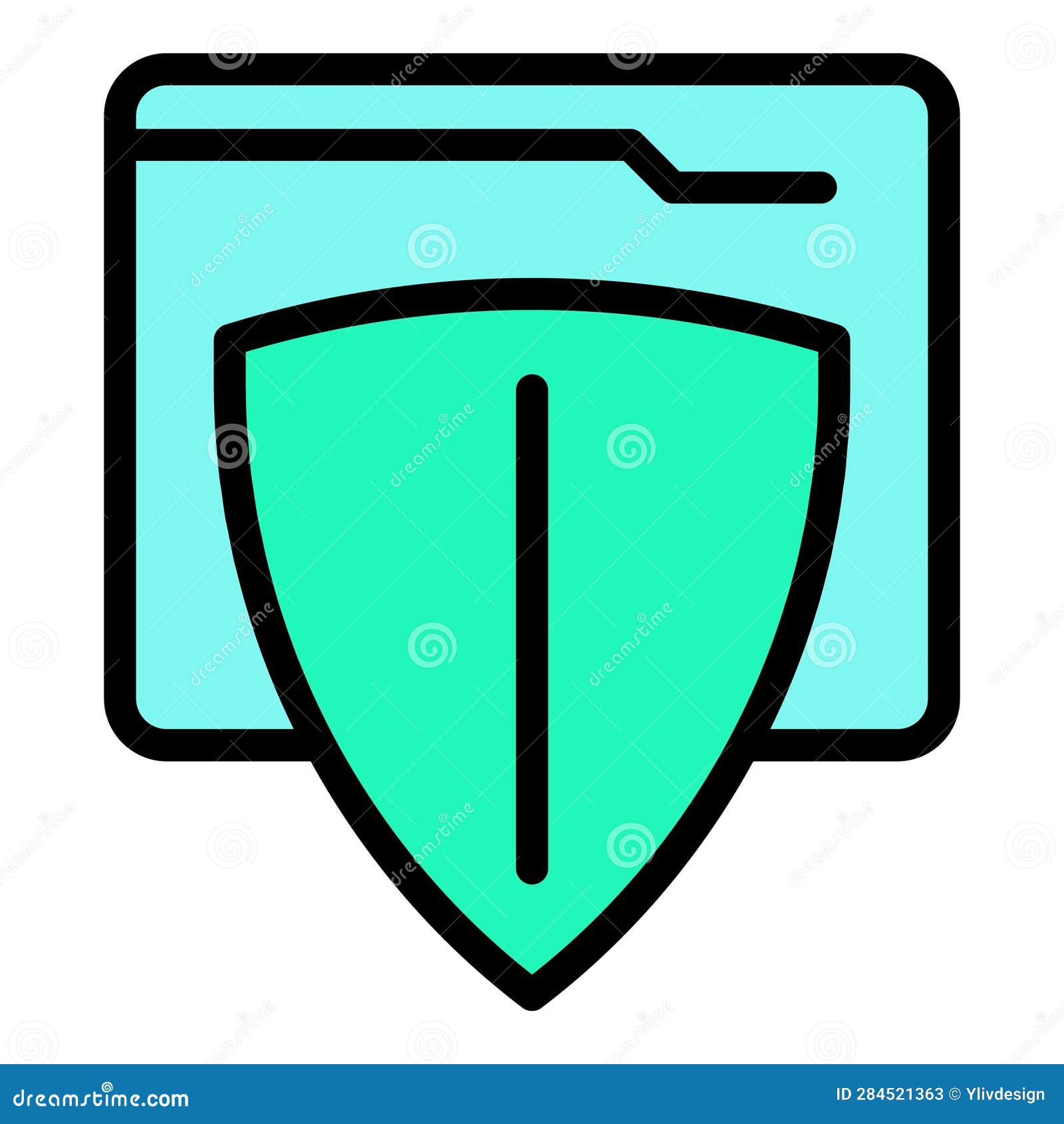 Shield Folder Icon Vector Flat Stock Vector - Illustration of safety ...