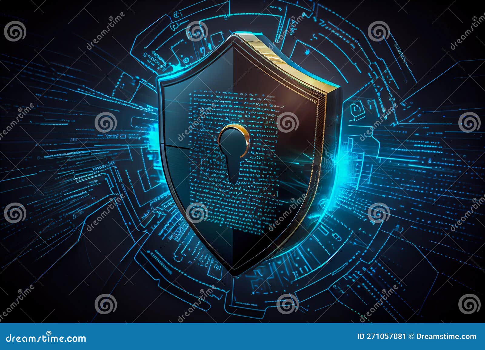 Shield in the Form of a Castle. Data Protection Concept Stock ...