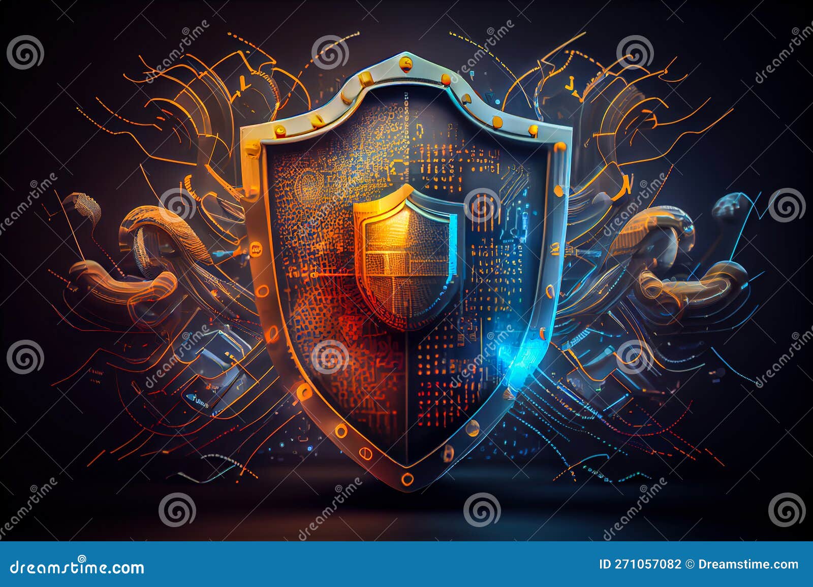 Shield in the Form of a Castle. Data Protection Concept Stock ...