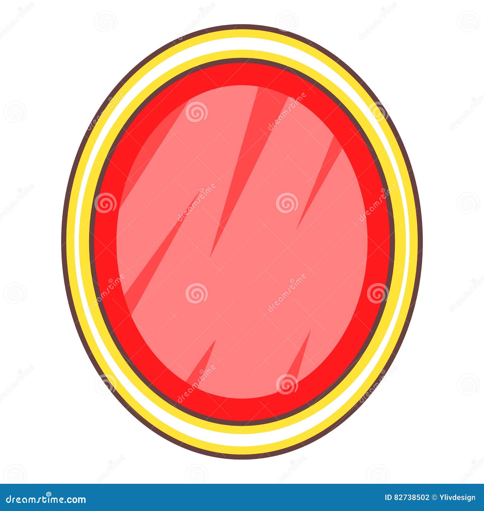 Shield in the Form of an Oval Icon, Cartoon Style Stock Vector - Illustration of decoration ...
