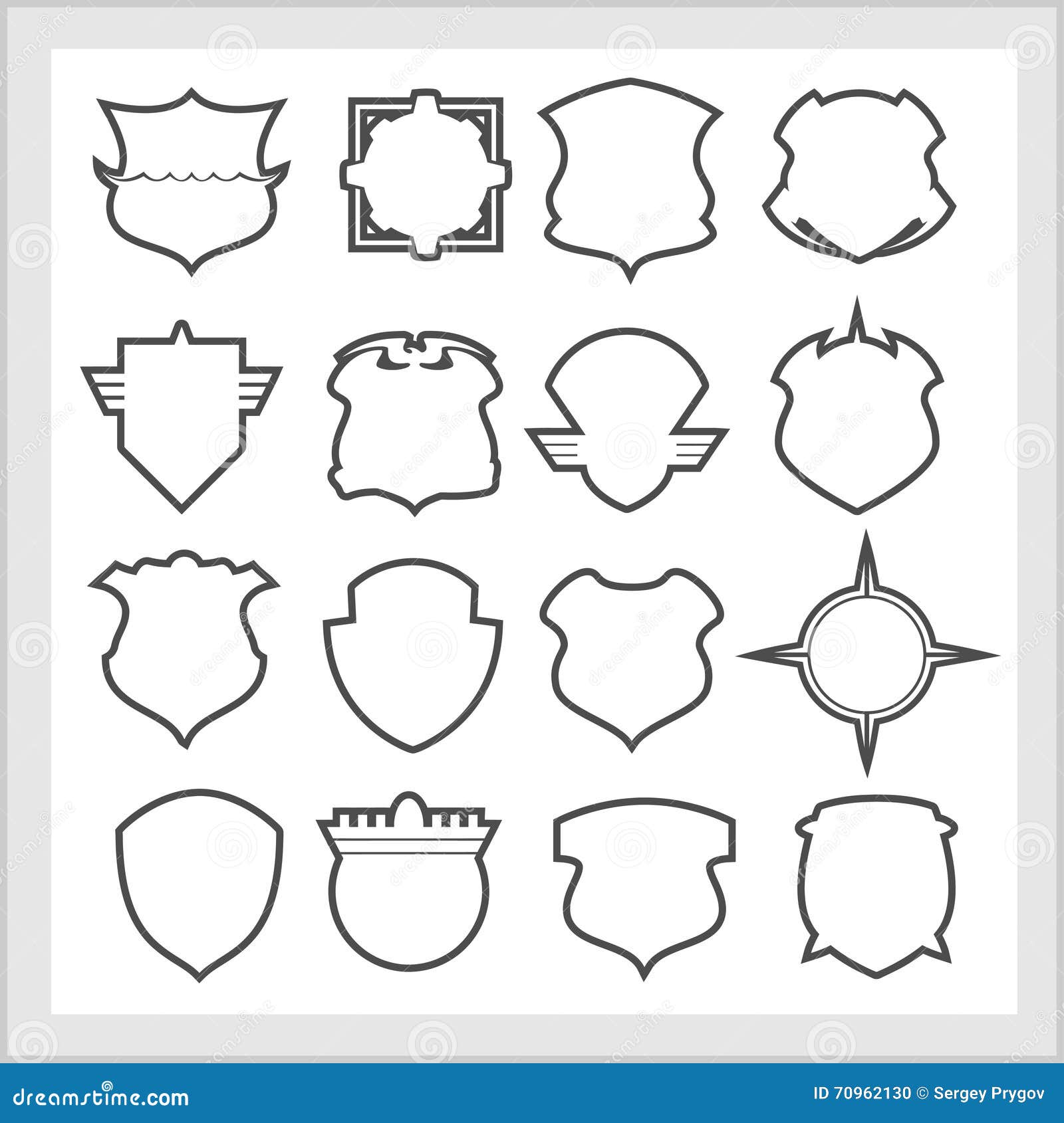 Shield Frames Icons Set - Vintage Heraldic Shields Stock Vector ... Shield Frames Icons Set - Vintage Heraldic Shields Stock Vector ...