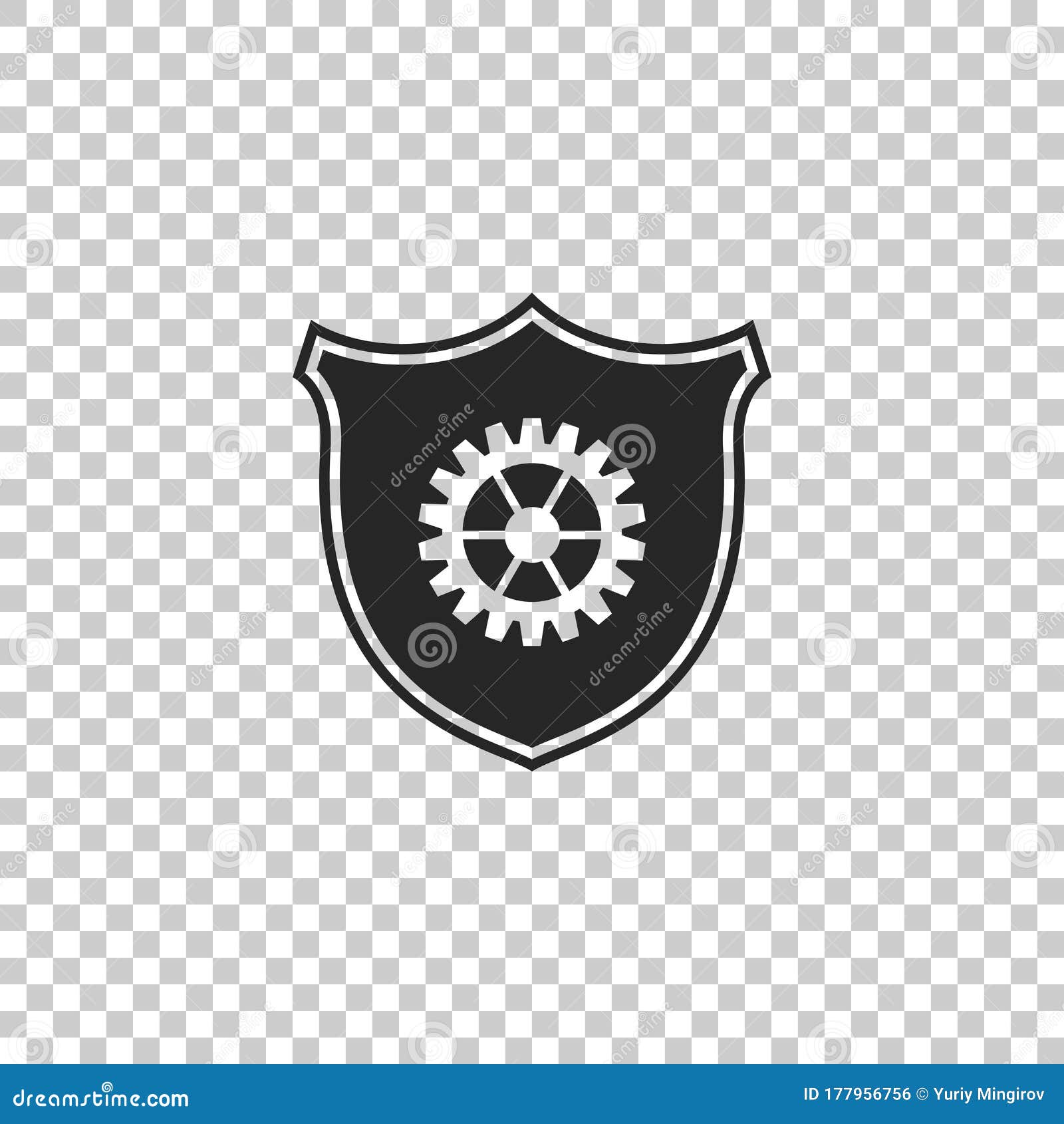 Shield with Gear Icon Isolated on Transparent Background Stock Vector ...