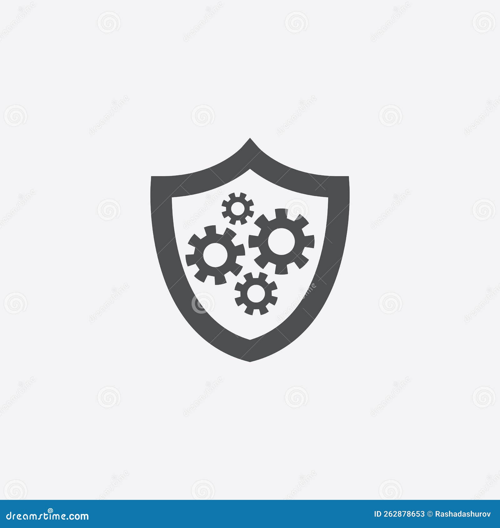 Shield Gear Symbol Logo Template Vector | CartoonDealer.com #184526997