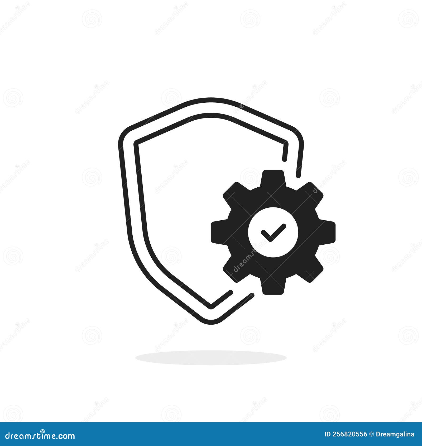Shield with Gear Like Simple Security Service Icon Stock Vector ...