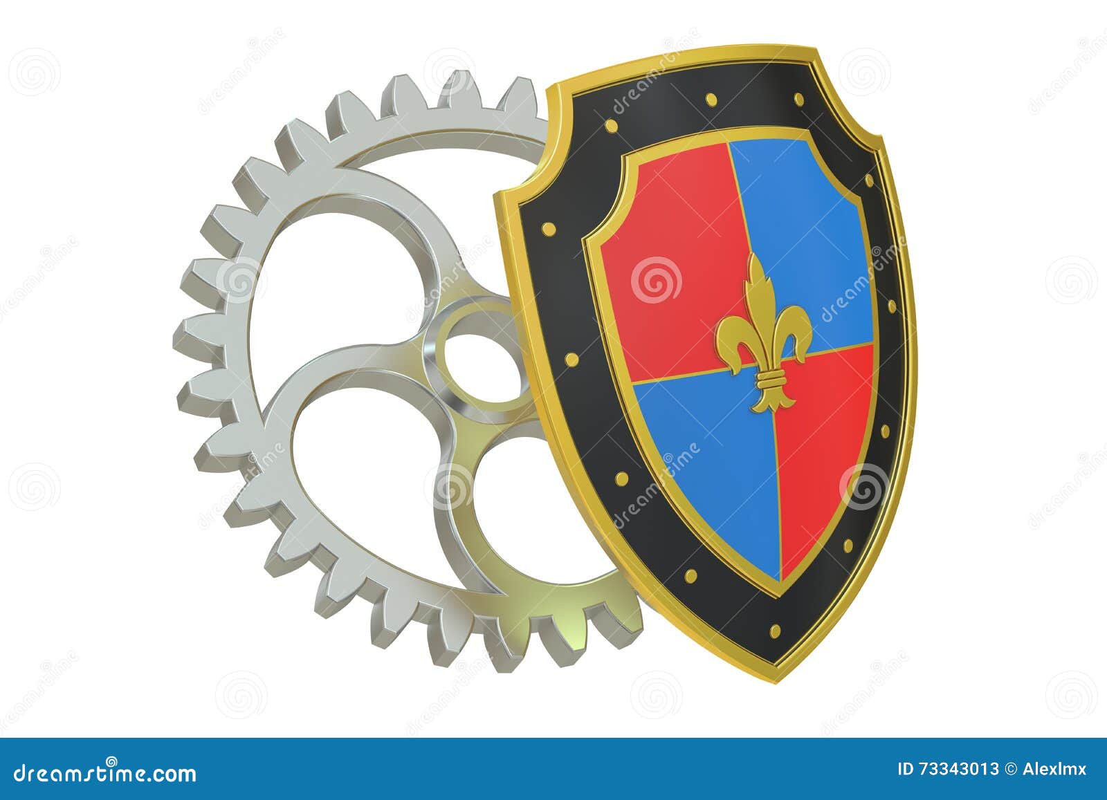 Shield with Gear, Protection Concept Stock Illustration - Illustration ...