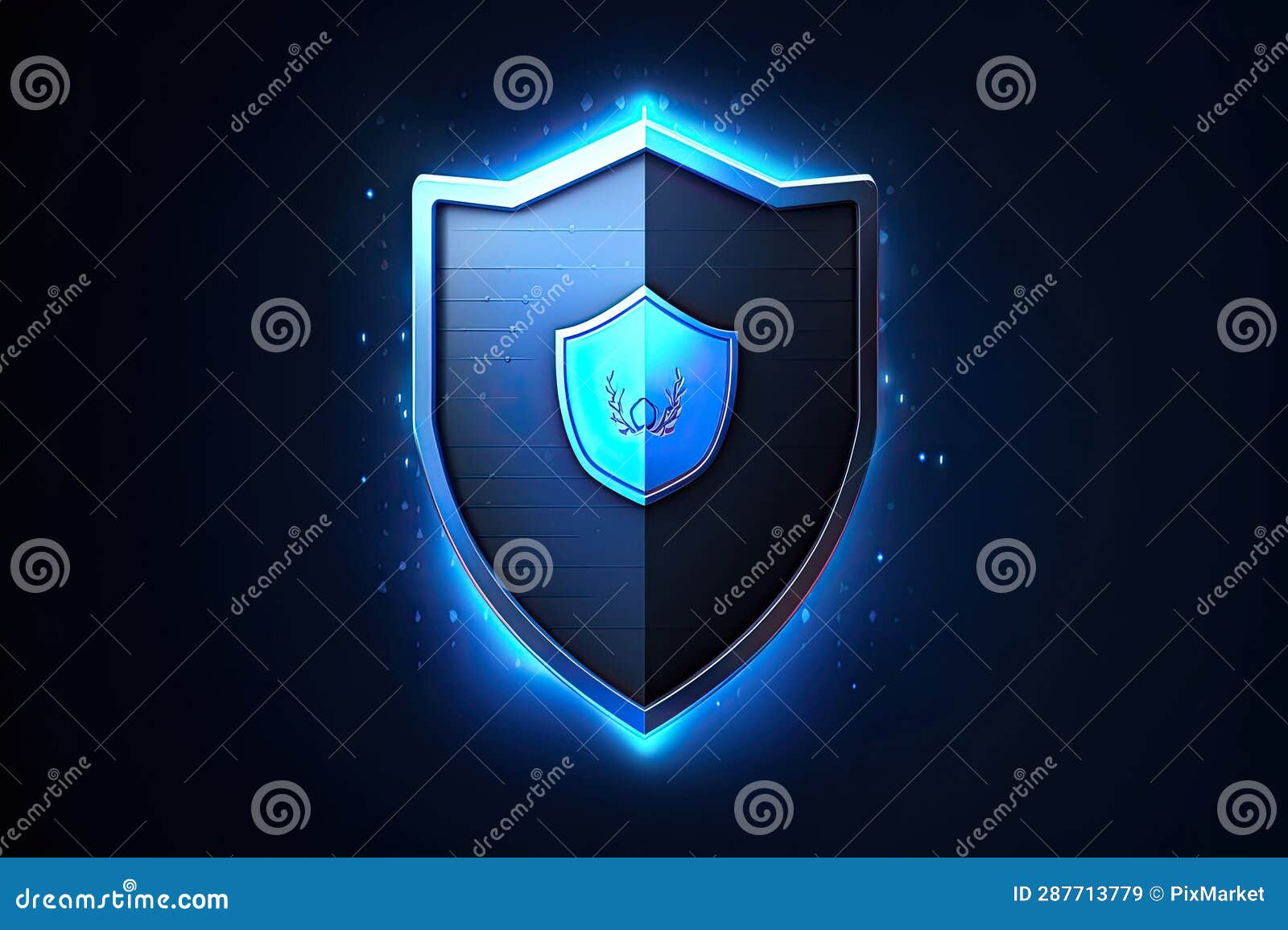 Shield, Generative AI stock illustration. Illustration of blue - 287713779