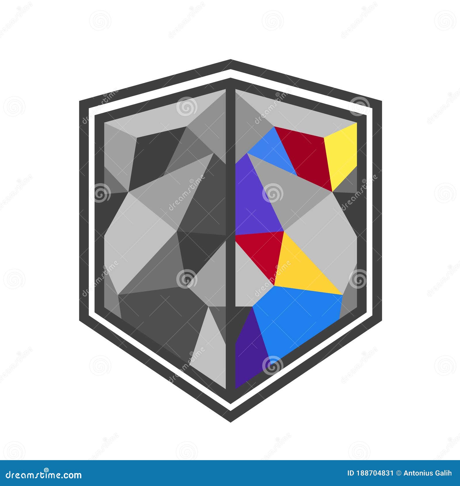 Shield Geometric Pattern Low Polygon. Vector Illustration Stock Vector ...