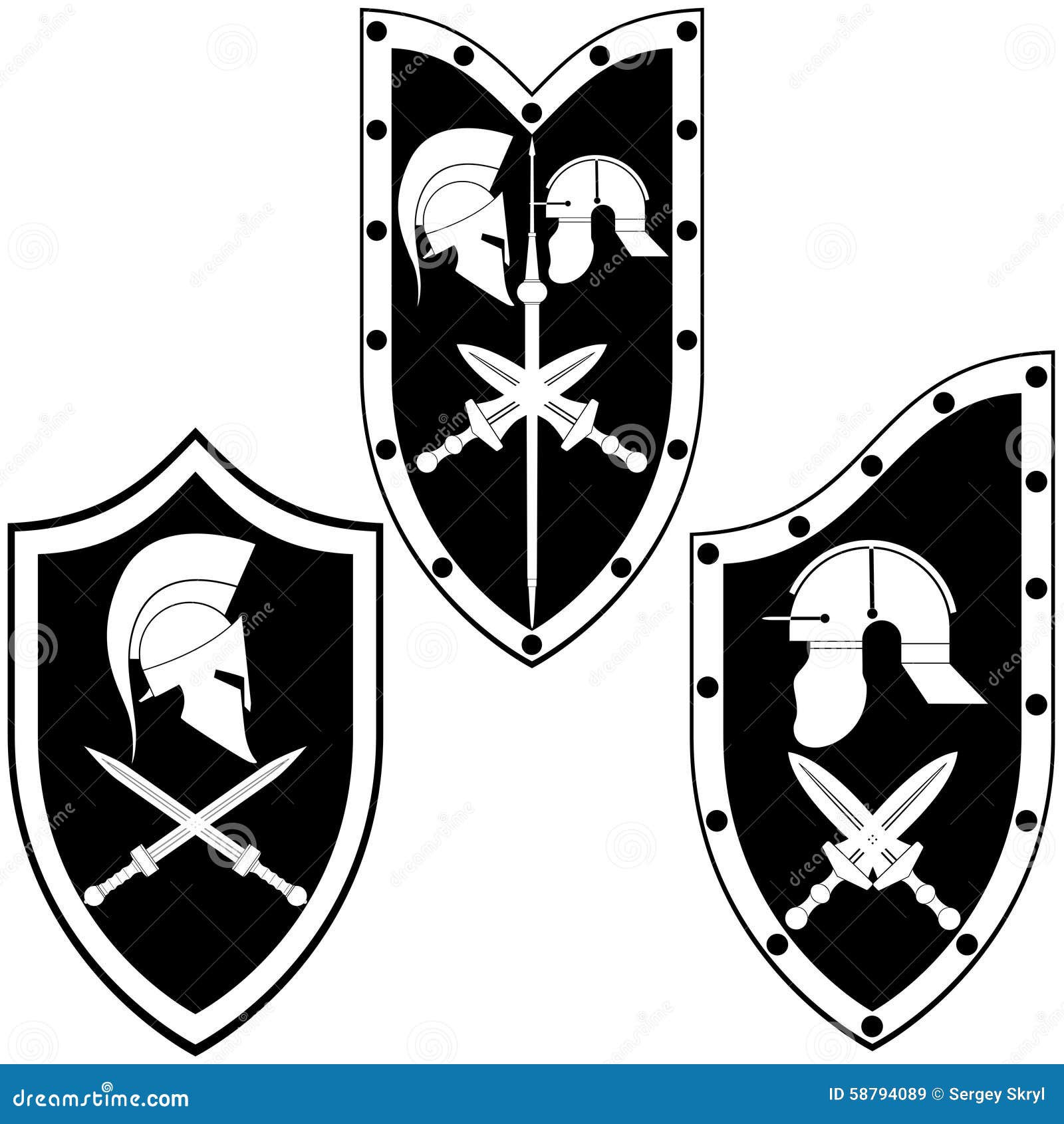 Shield Gladiator Stock Vector - Image: 58794089
