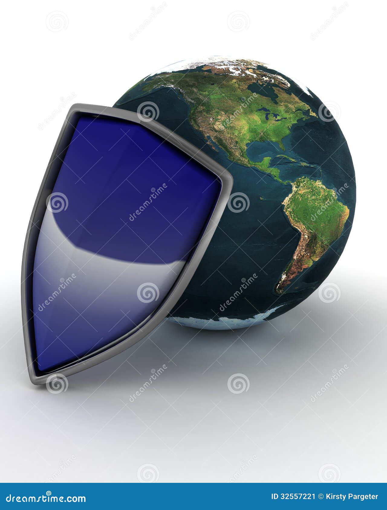 Shield and Globe Internet Protection Stock Illustration - Illustration ...