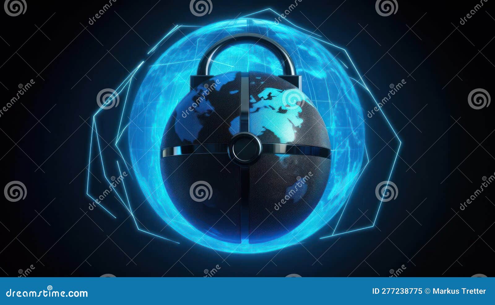 A Shield with a Globe and a Padlock Symbolizing the Global Standards ...