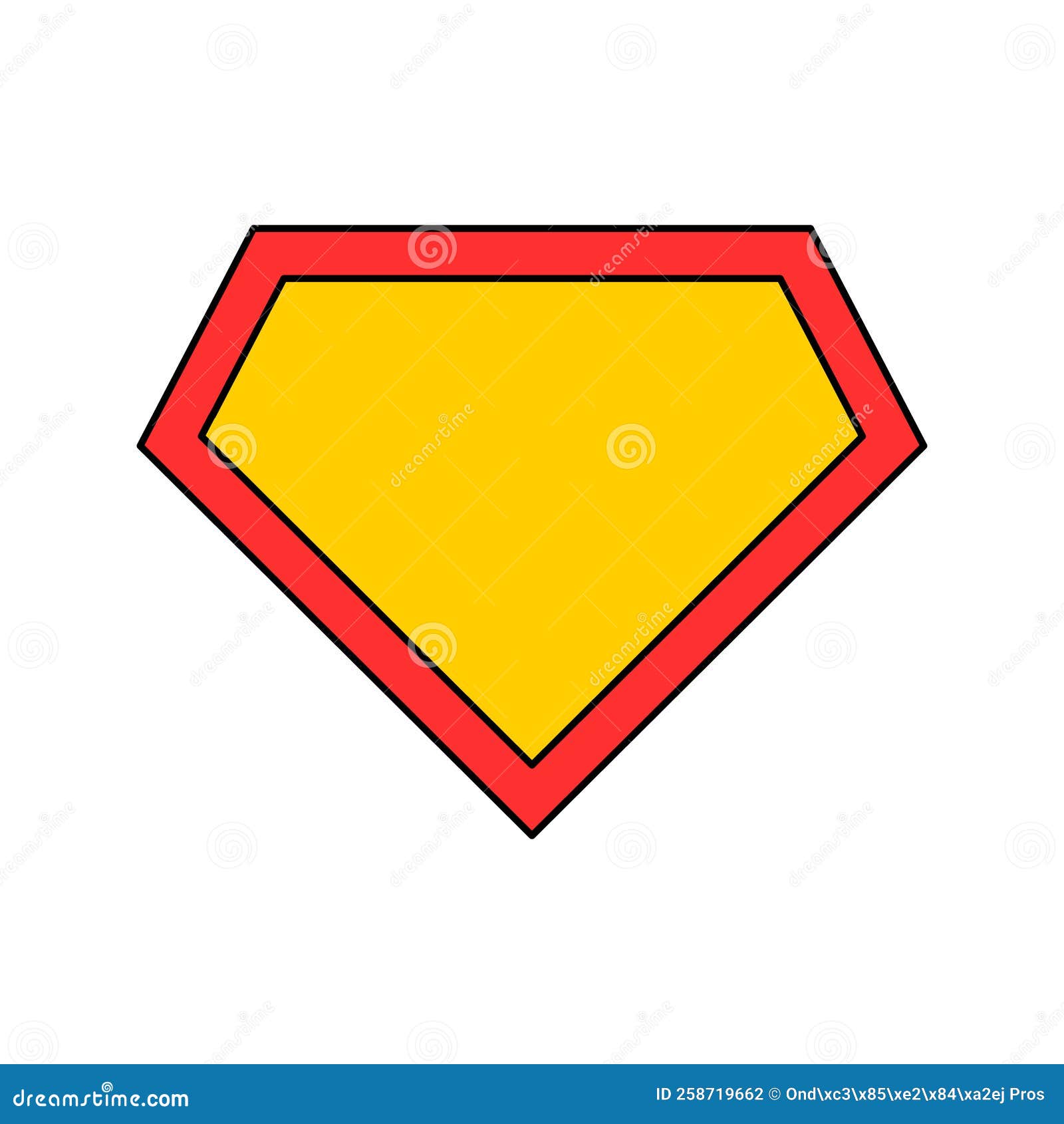 Shield Graphic Hero Icon, Isolated Comic Shape Concept Symbol, Vector ...