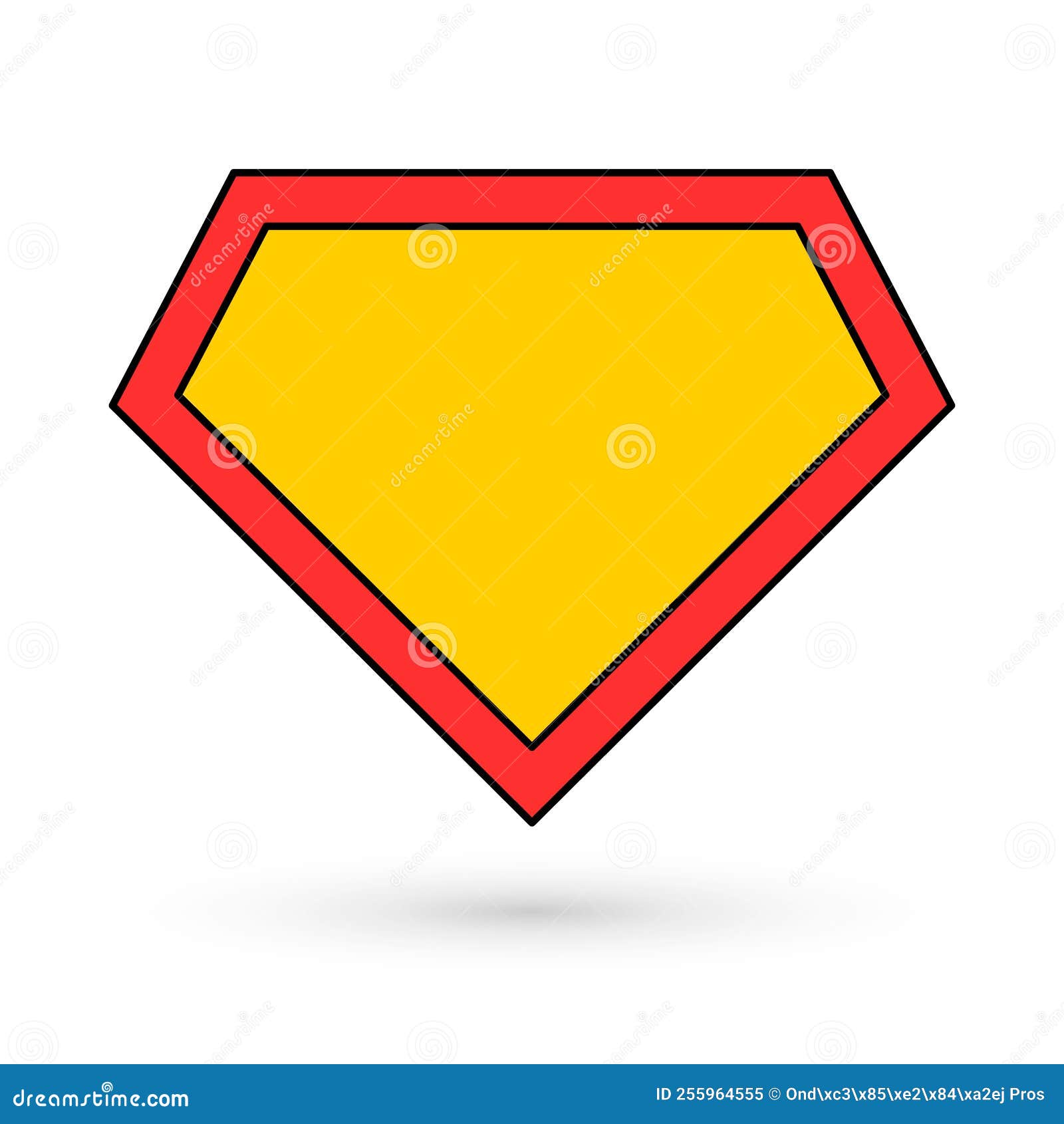 Shield Graphic Hero Shadow Icon, Isolated Comic Shape Concept Symbol ...