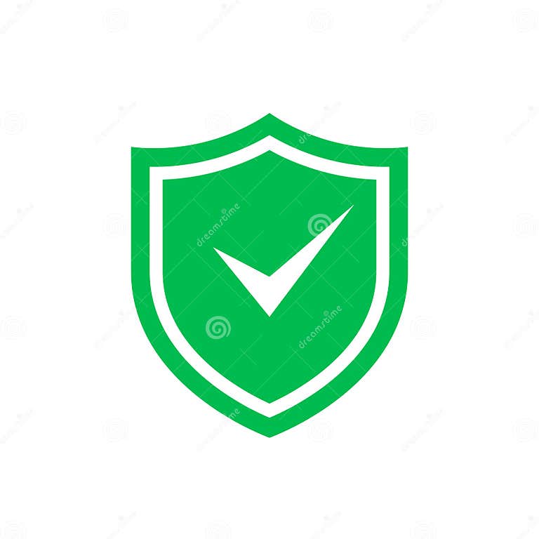 Green Shield Check Mark Icon. Vector Illustration Stock Vector ...