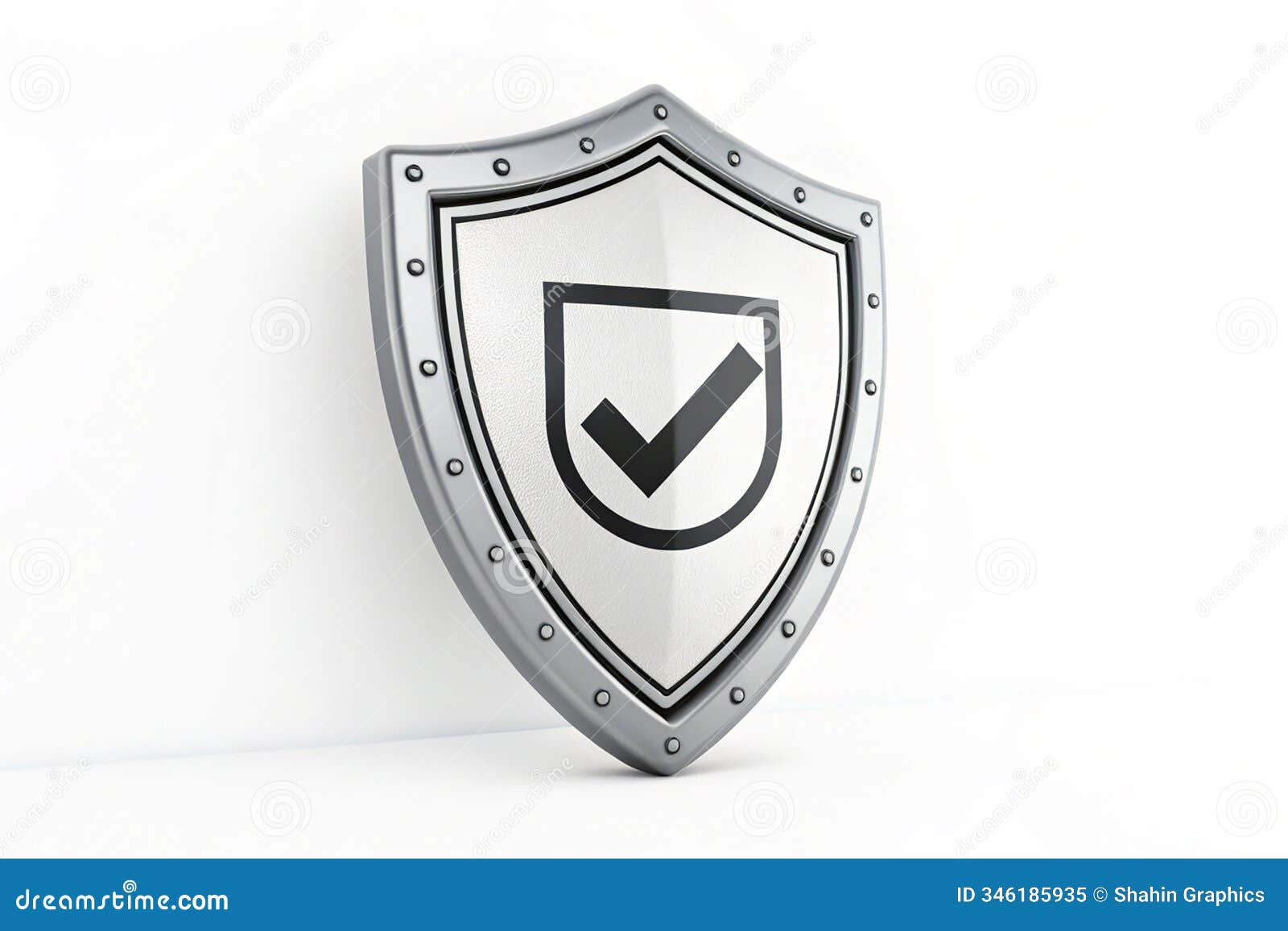 Tick Shield Security Icon Isolated on White Background Stock ...