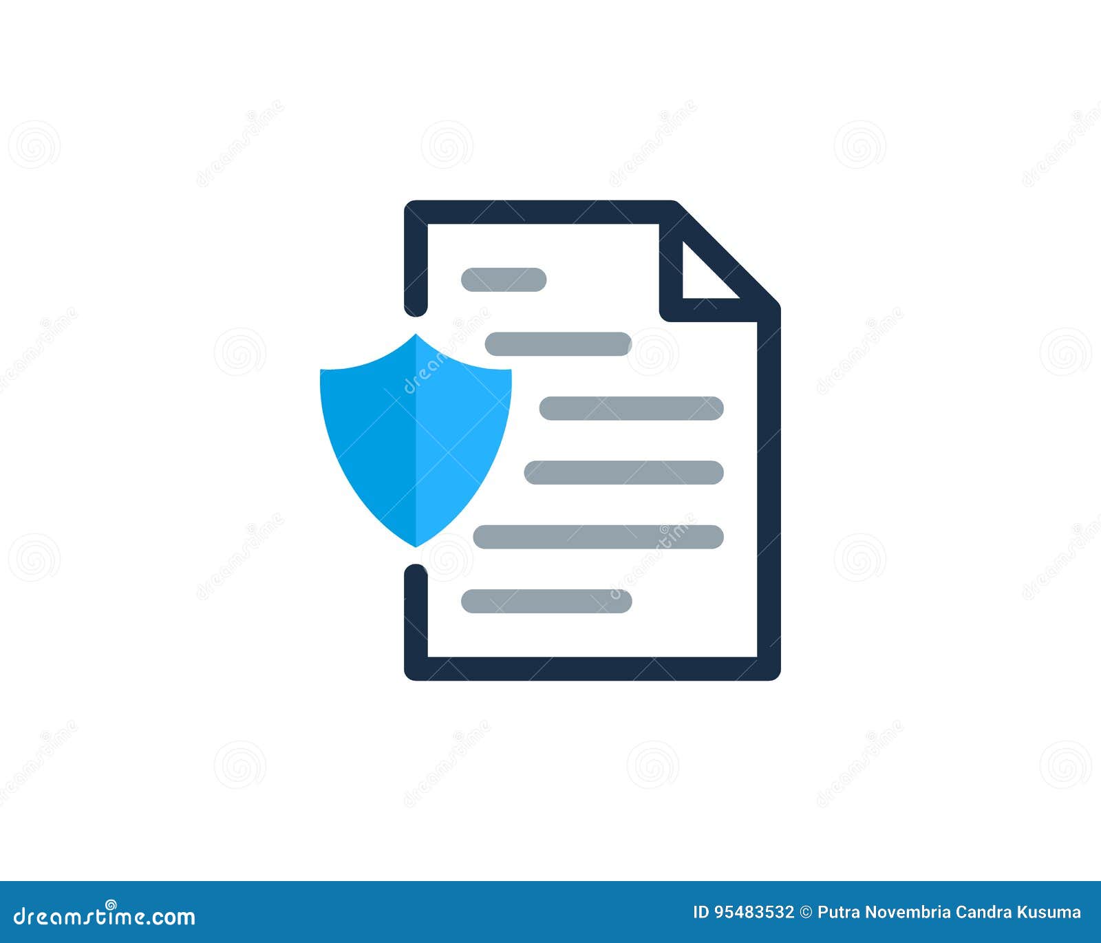 Shield Guard Document Icon Logo Design Element Stock Vector ...