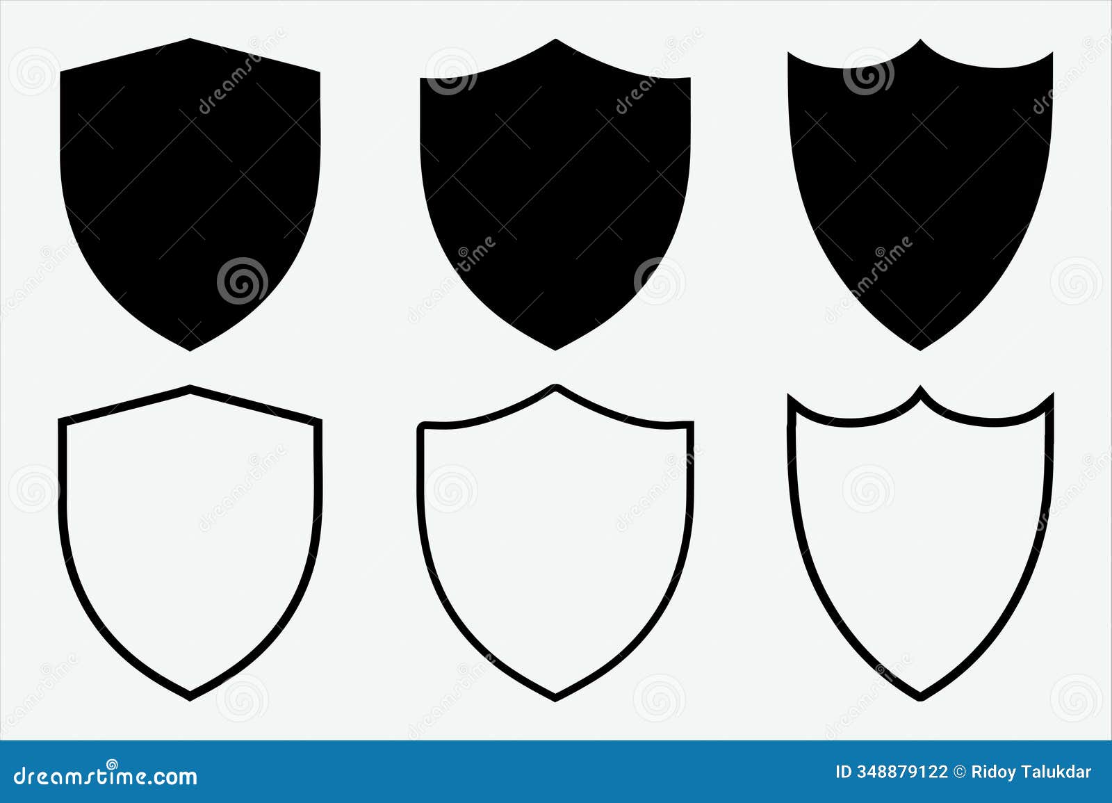 Shield Guard Icon Stencil-filled Flat Design Vector Illustration Stock ...