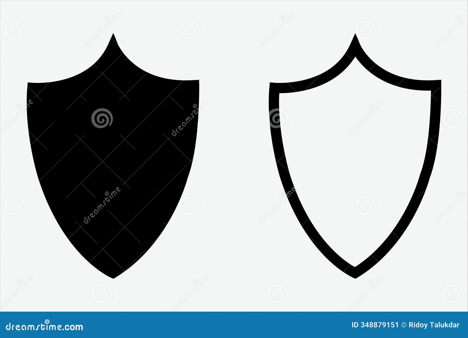Shield Guard Icon Stencil-filled Flat Design Vector Illustration Stock ...