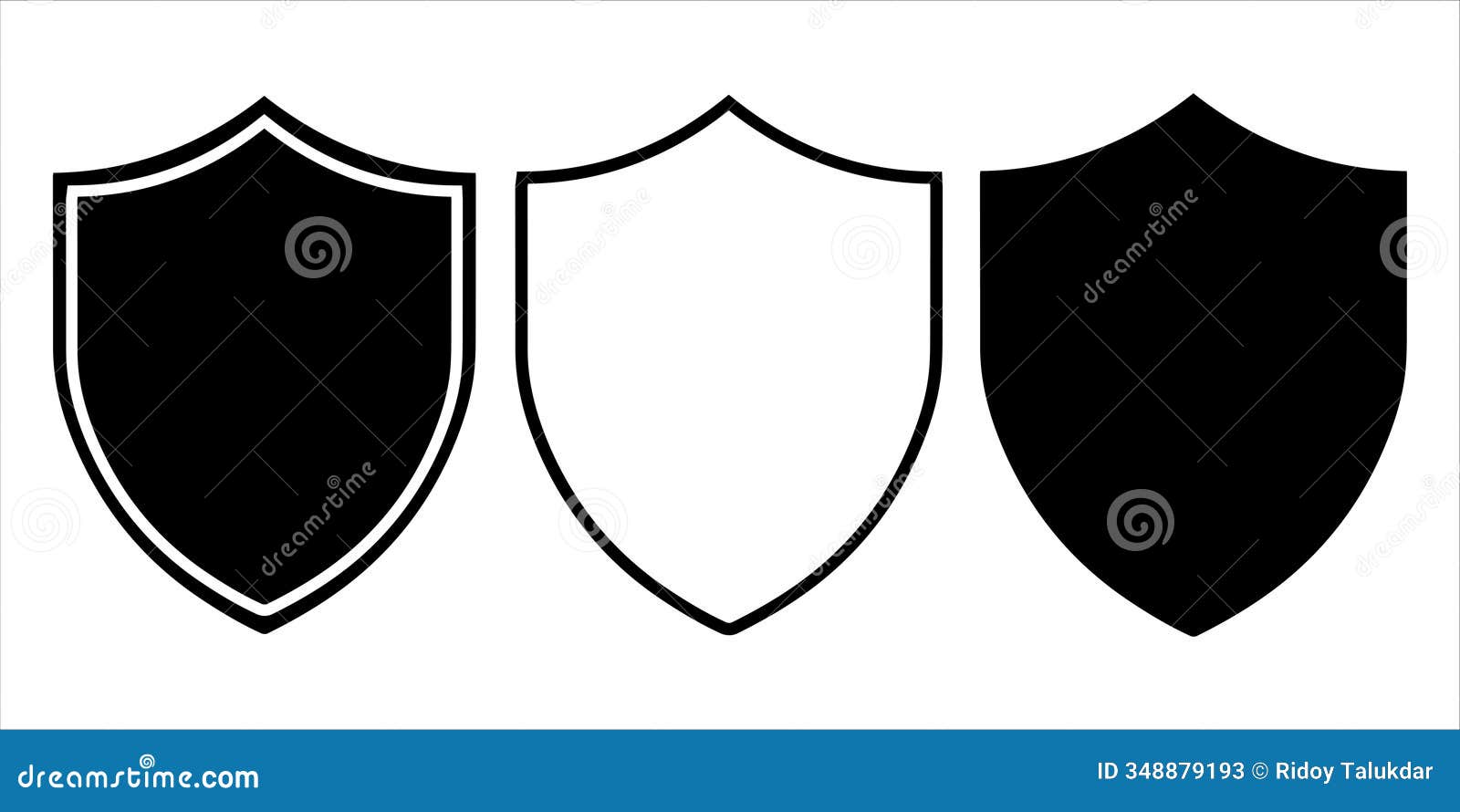 Shield Guard Icon Stencil-filled Flat Design Vector Illustration Stock ...