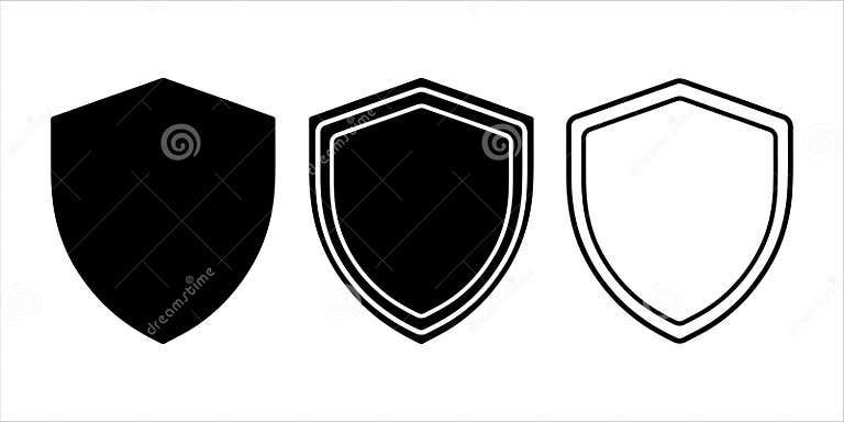 Shield Guard Icon Stencil-filled Flat Design Vector Illustration Stock ...