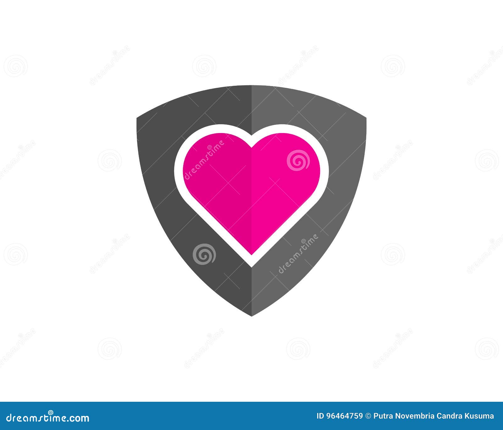 Shield Guard Love Icon Logo Design Element Stock Vector - Illustration ...