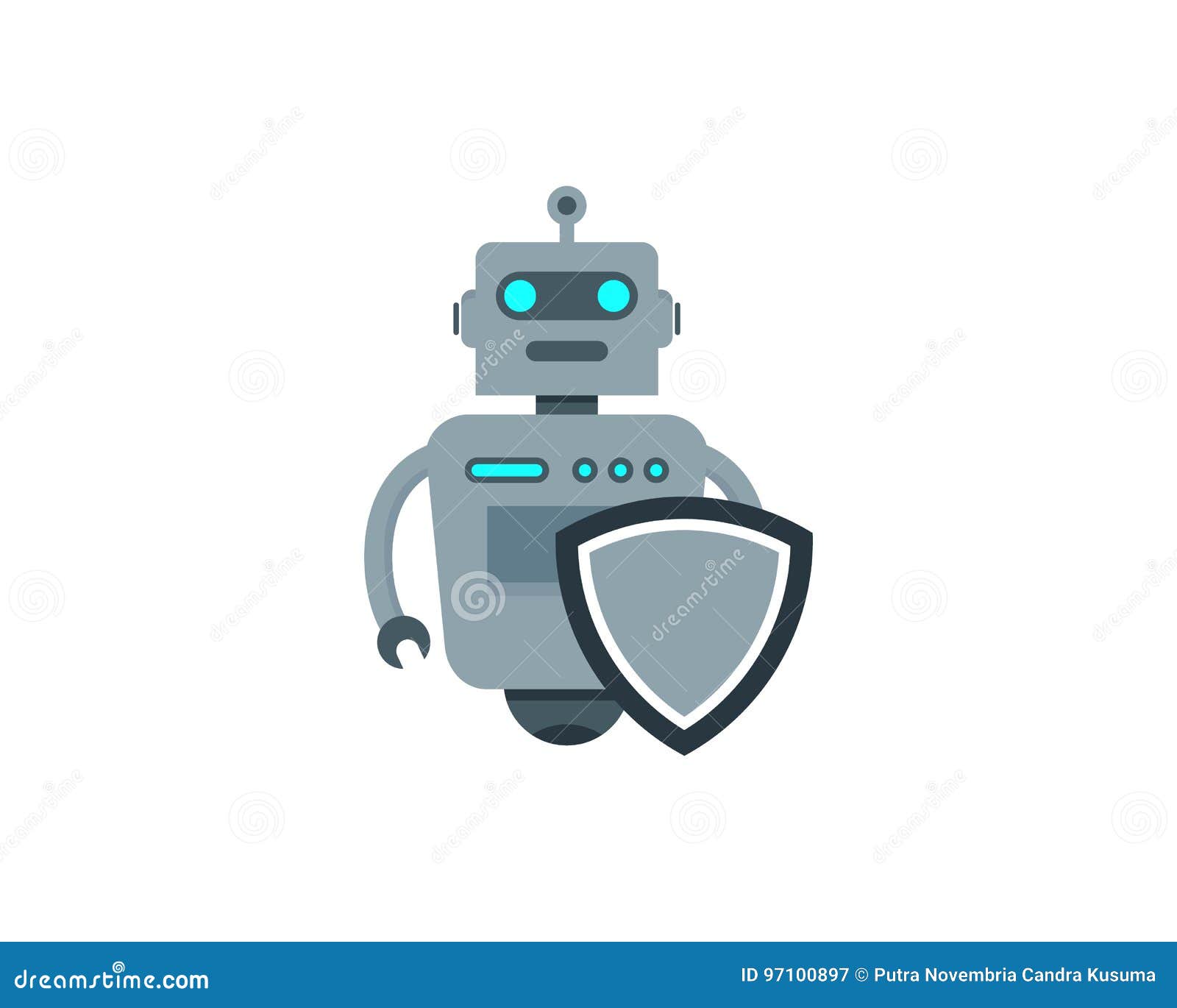 Shield Guard Robot Icon Logo Design Stock Vector - Illustration of ...