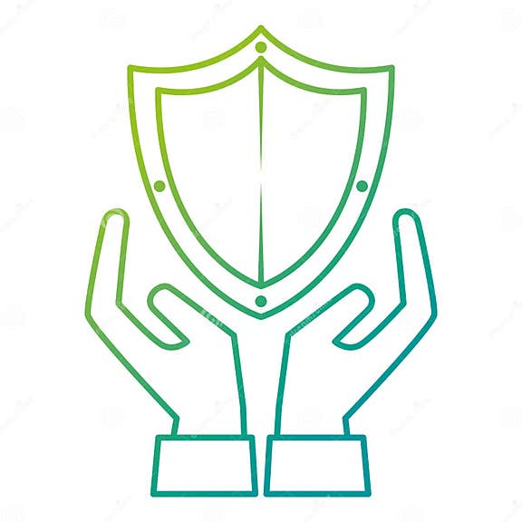 Shield Guard Security with Hands Stock Illustration - Illustration of ...