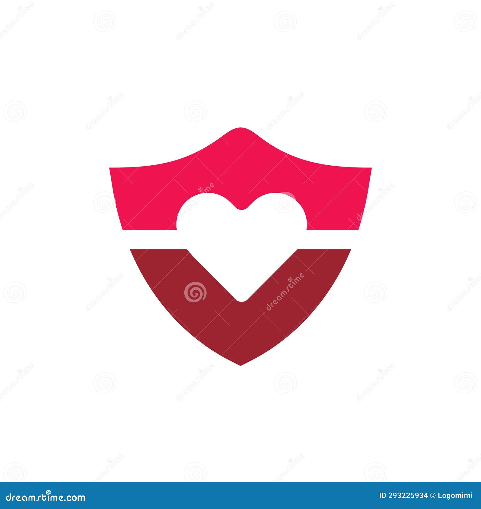 Shield Heart Logo Design Vector, Love Protection Logo Icon, Flat Style ...