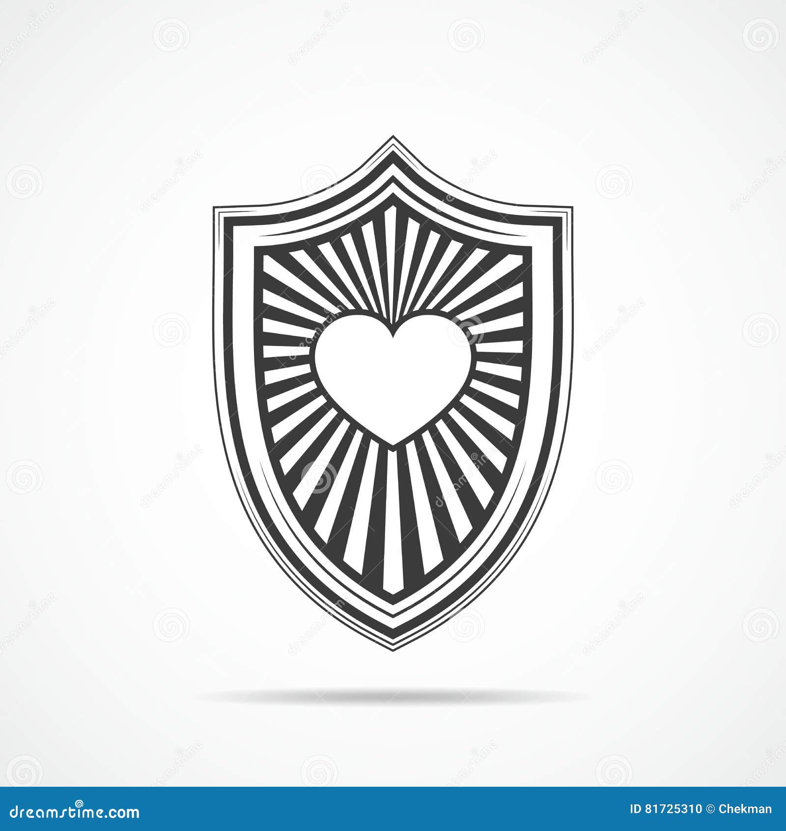 Shield with Heart Symbol. Vector Illustration. Stock Illustration ...